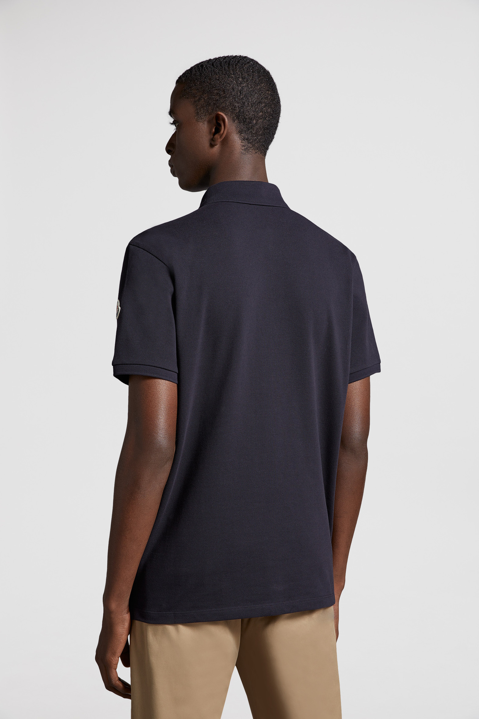 Dark Blue Logo Motif Polo Shirt - Polos & T-shirts for Men | Moncler IT