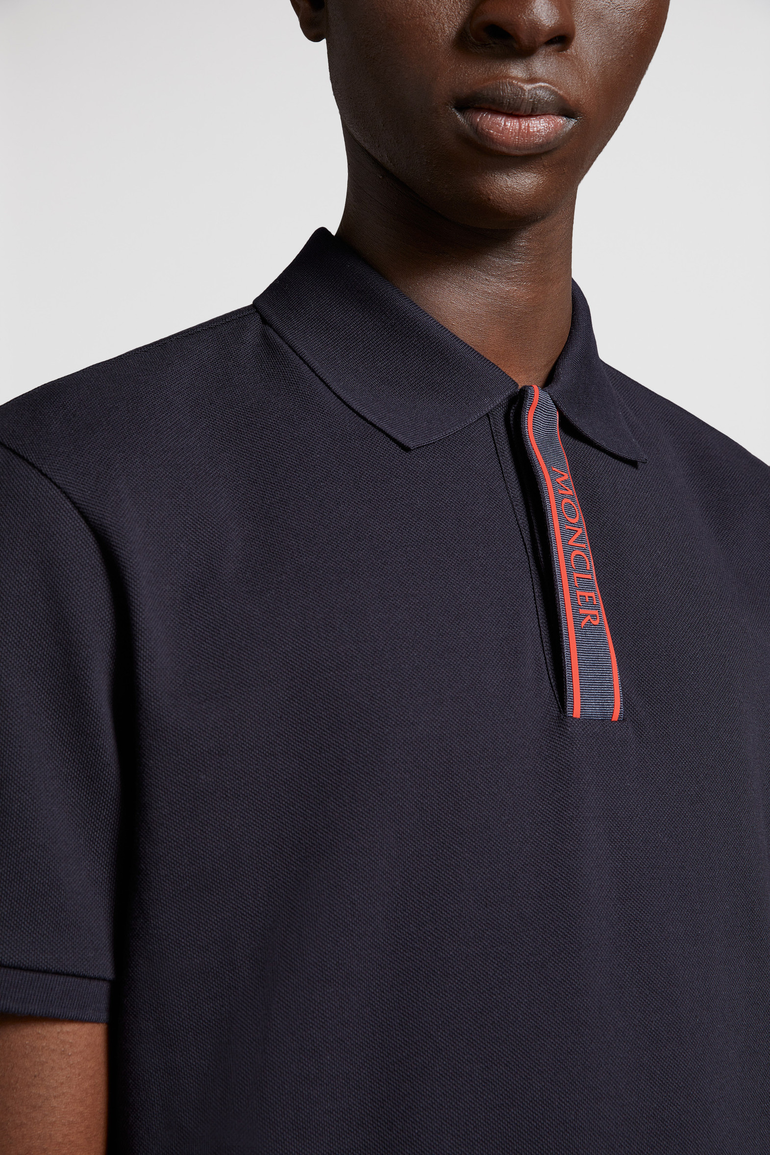 Dark Blue Logo Motif Polo Shirt - Polos & T-shirts for Men | Moncler IT