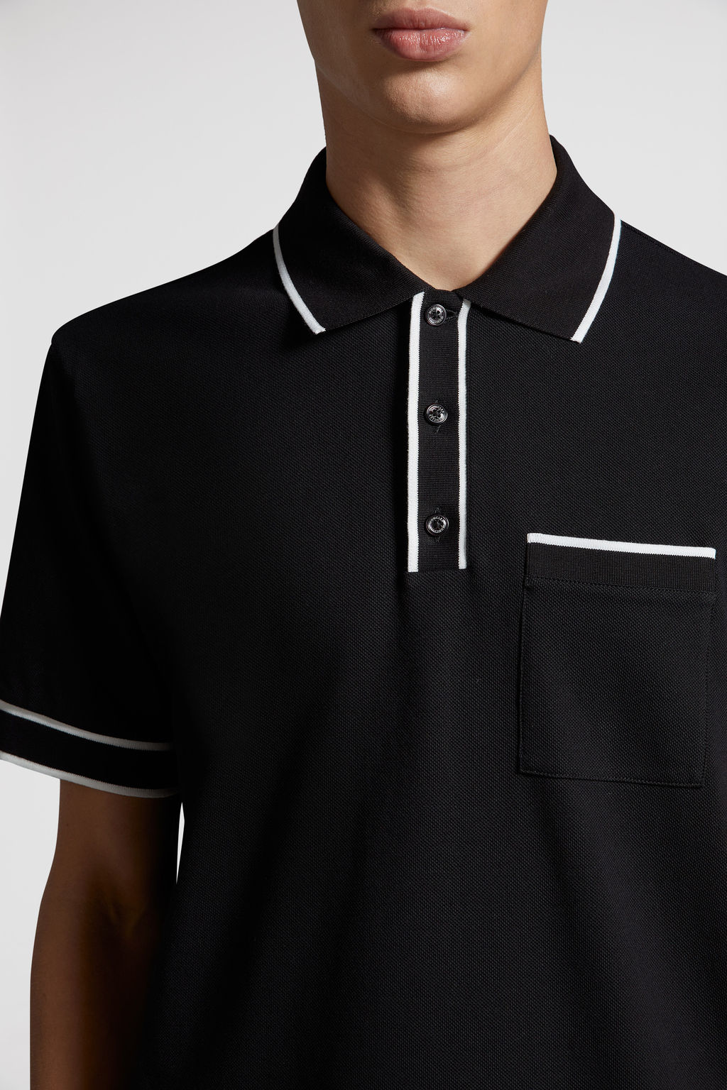 Black Colour Block Polo Shirt - Polos & T-shirts for Men | Moncler SG