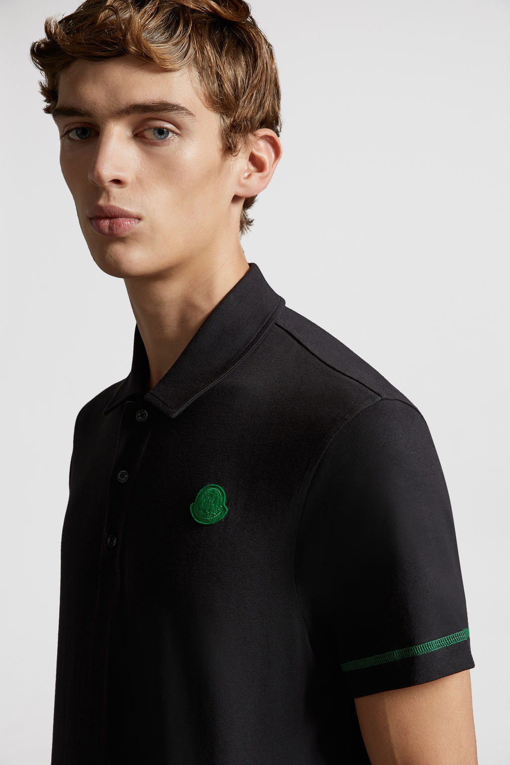 Black Logo Patch Polo Shirt - Polos & T-shirts for Men | Moncler NL
