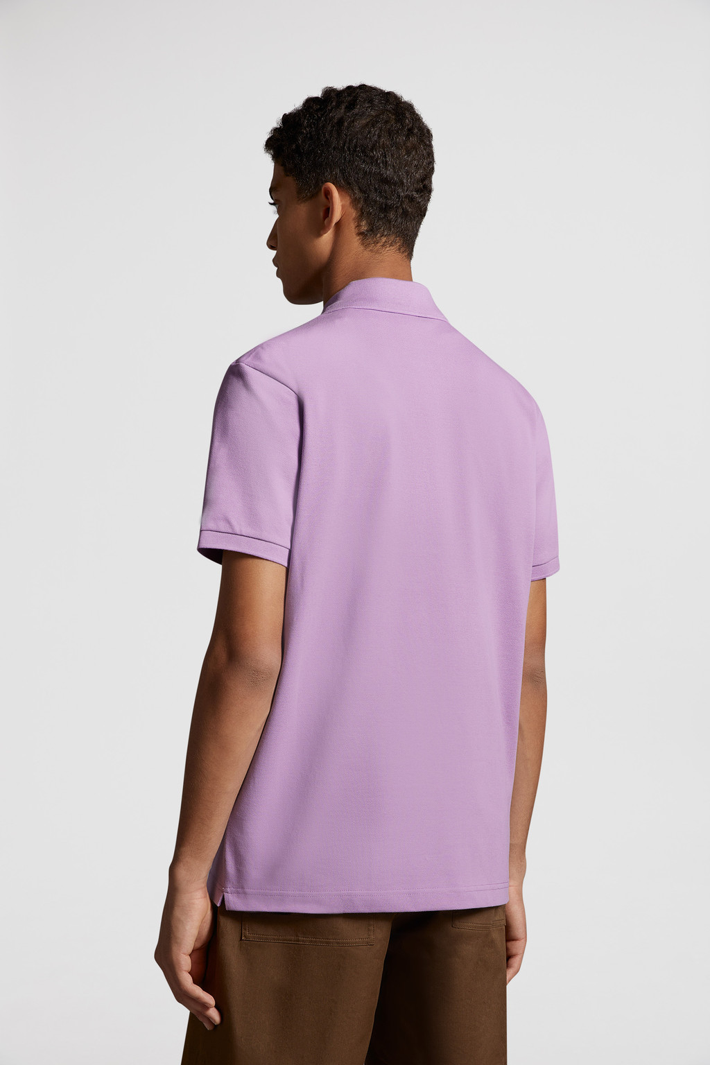 Purple Embroidered Monogram Polo Shirt - Spring/Summer for Men | Moncler FI