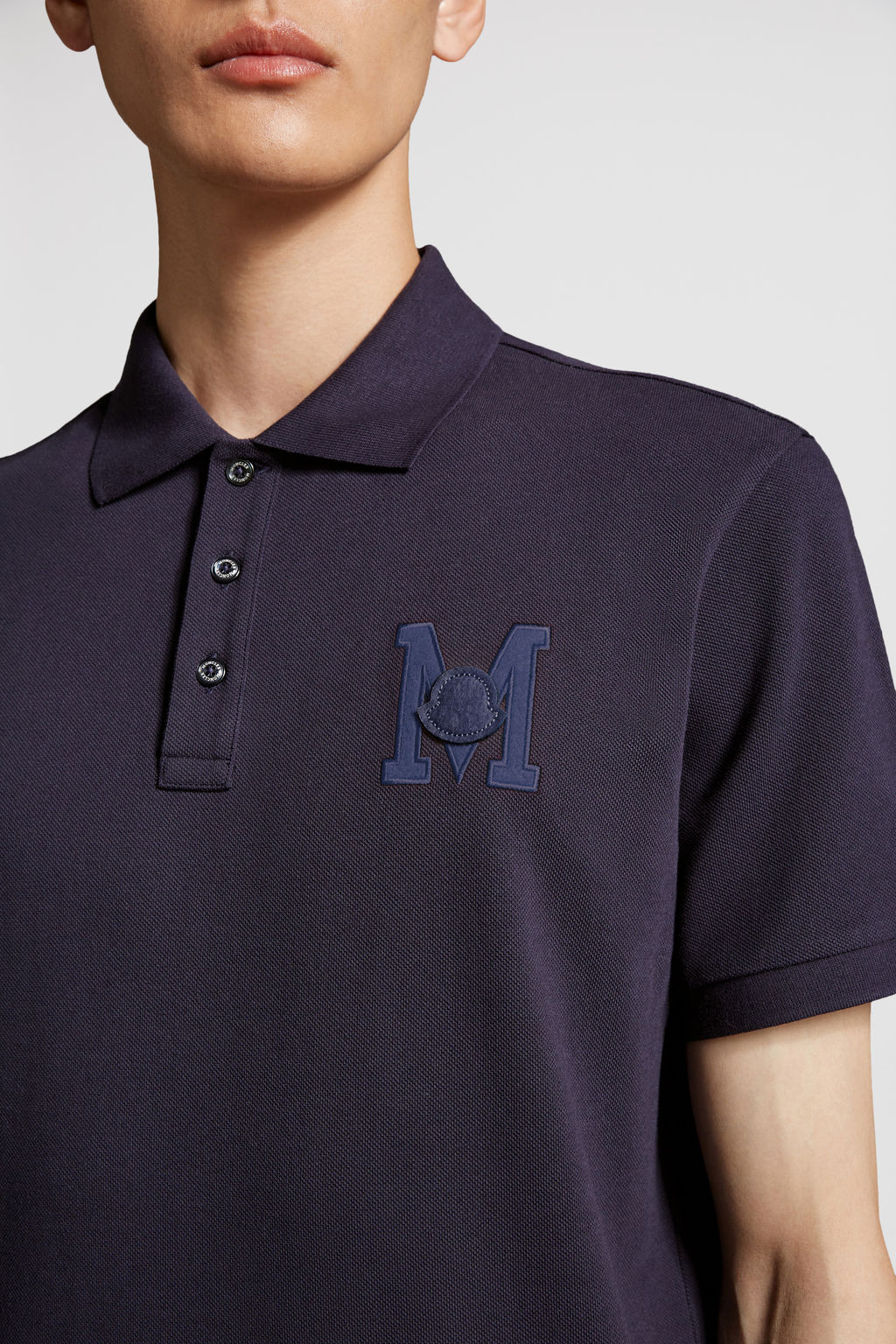 Dark Blue Embroidered Monogram Polo Shirt - Polos & T-shirts for Men ...