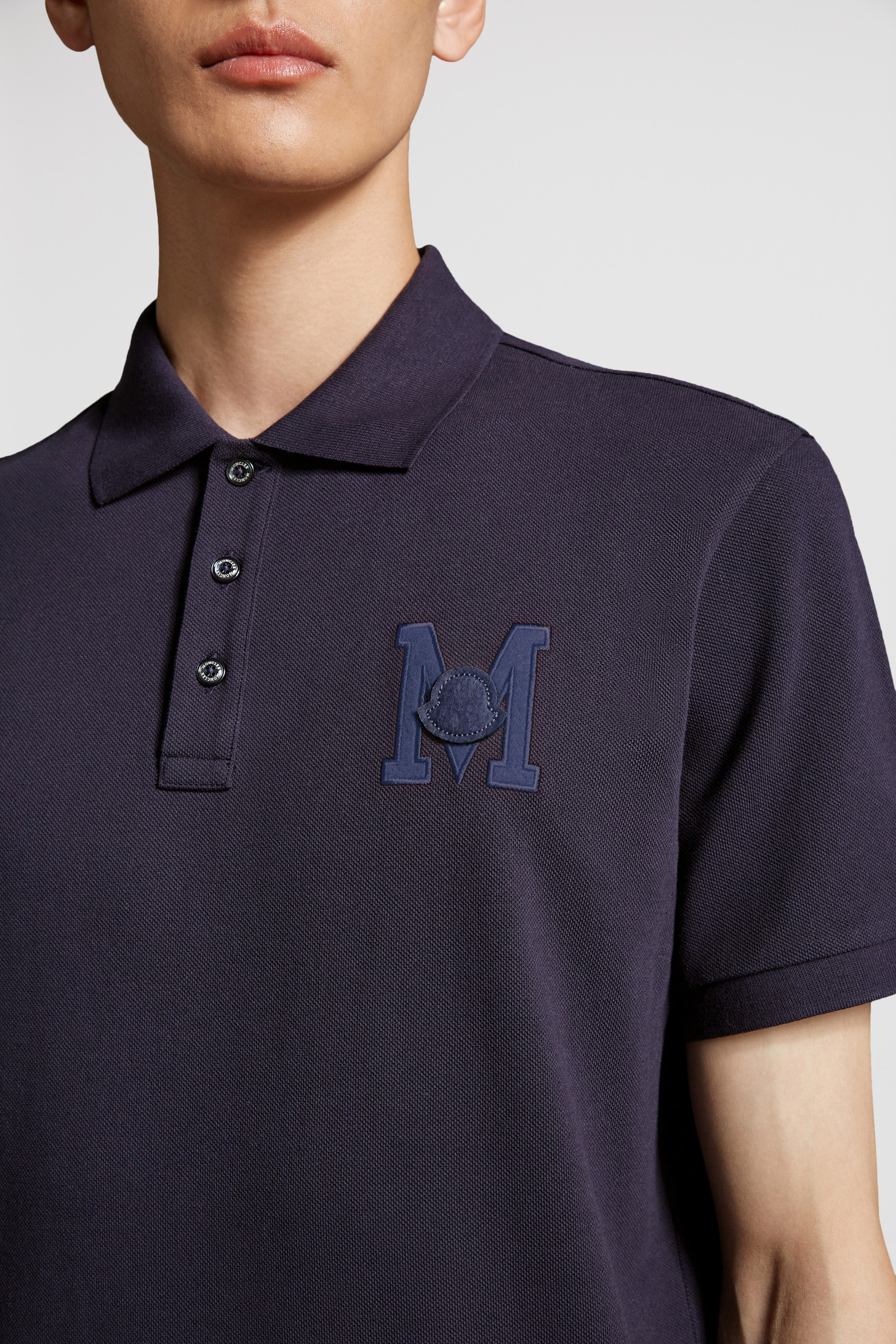 Dark Blue Embroidered Monogram Polo Shirt - Polos & T-shirts for Men ...
