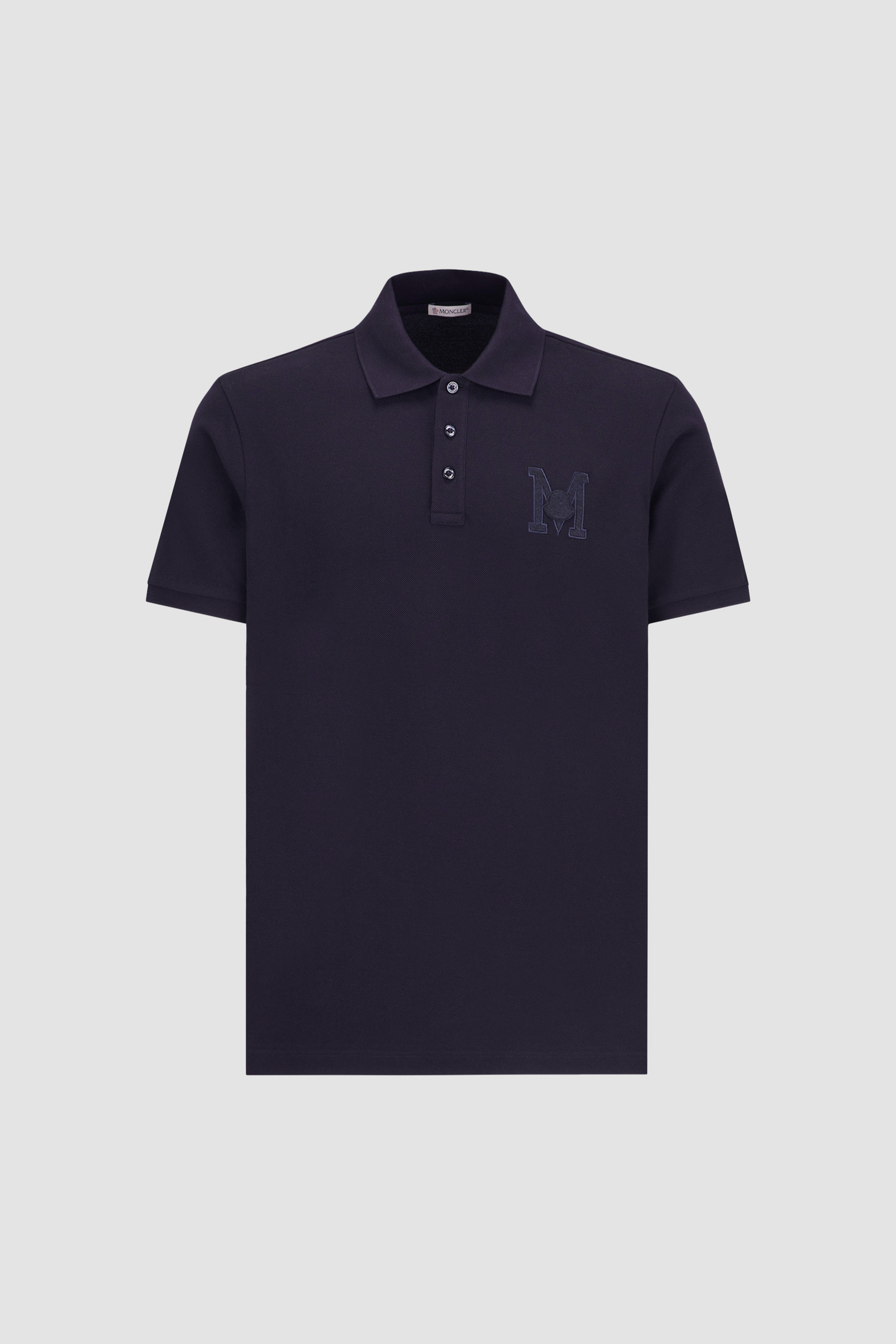 Dark Blue Embroidered Monogram Polo Shirt - Polos & T-shirts for Men ...