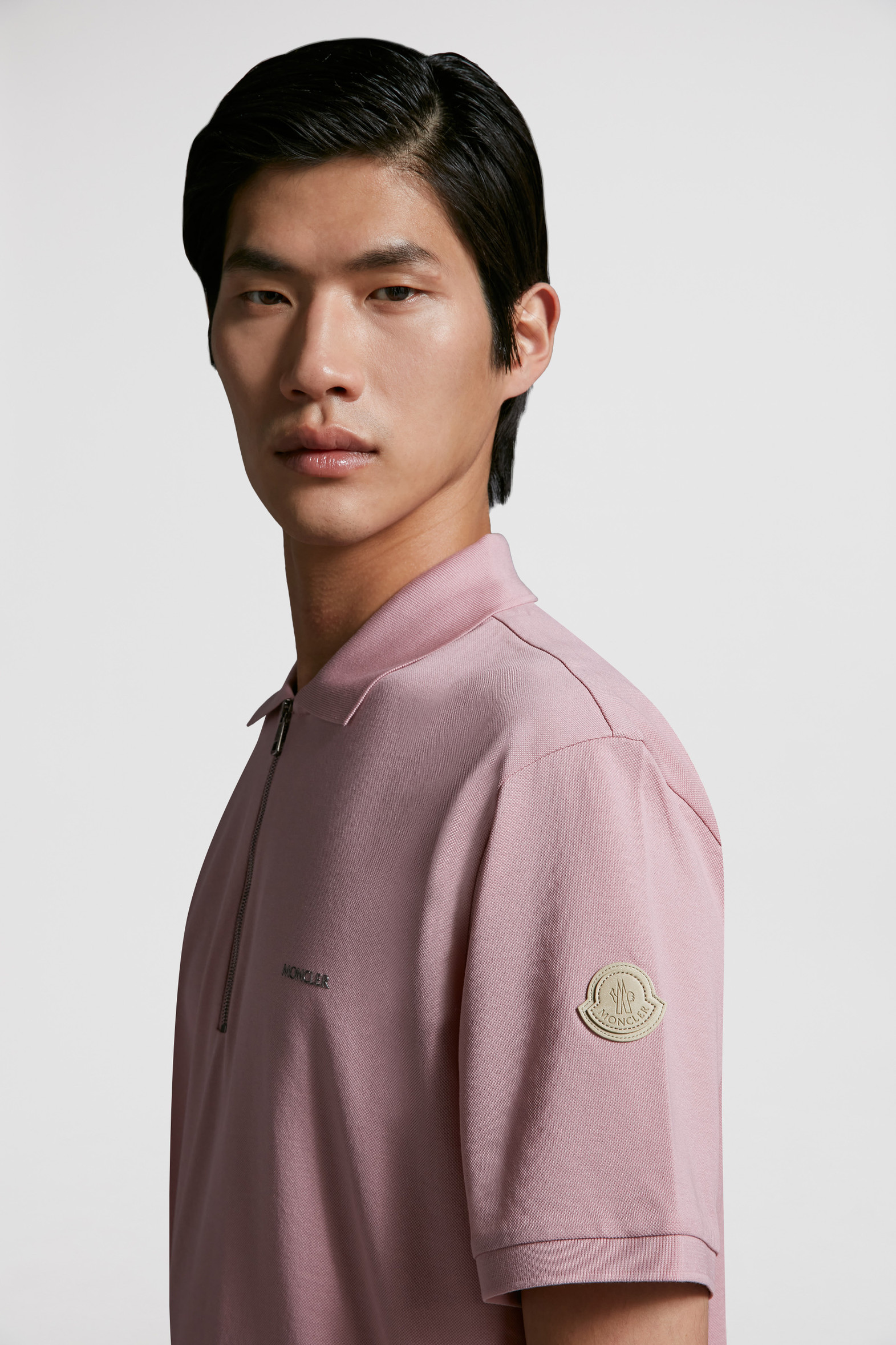 Pink Zip-Up Polo Shirt - Polos & T-shirts for Men | Moncler HK
