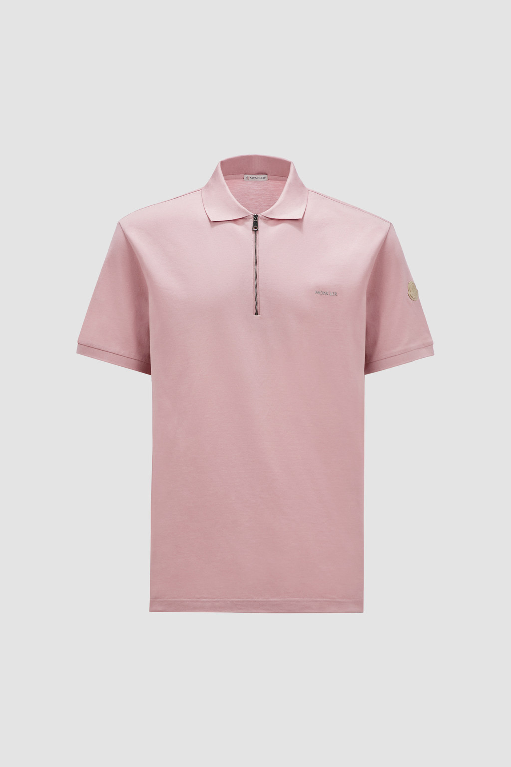 Pink Zip-Up Polo Shirt - Polos & T-shirts for Men | Moncler SG