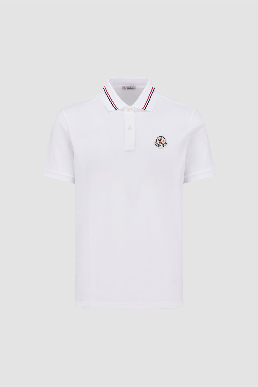 Optical White Logo Patch Polo Shirt Polos And T Shirts For Men Moncler Gb