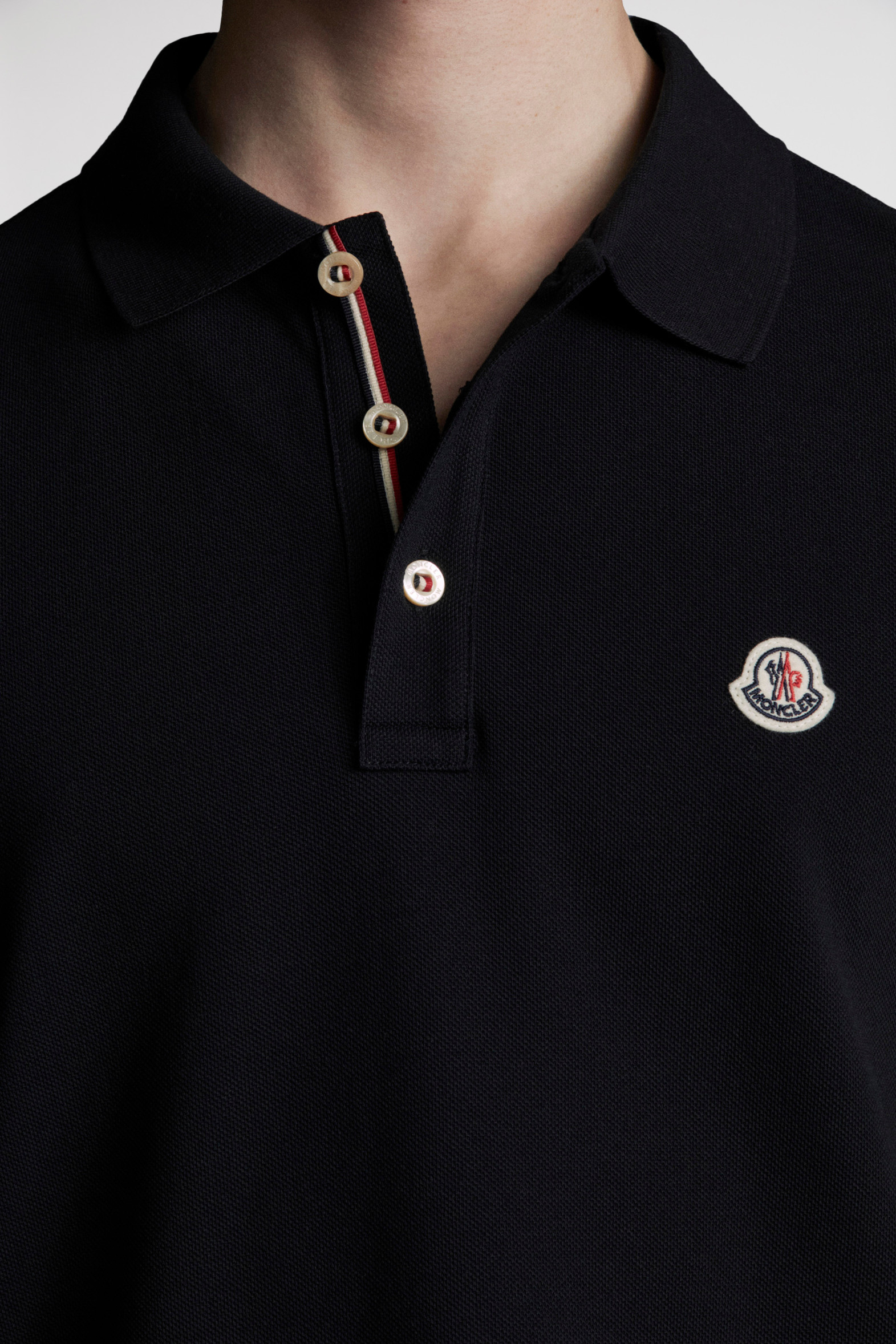 Black Logo Patch Polo Shirt - Polos & T-shirts for Men | Moncler BG