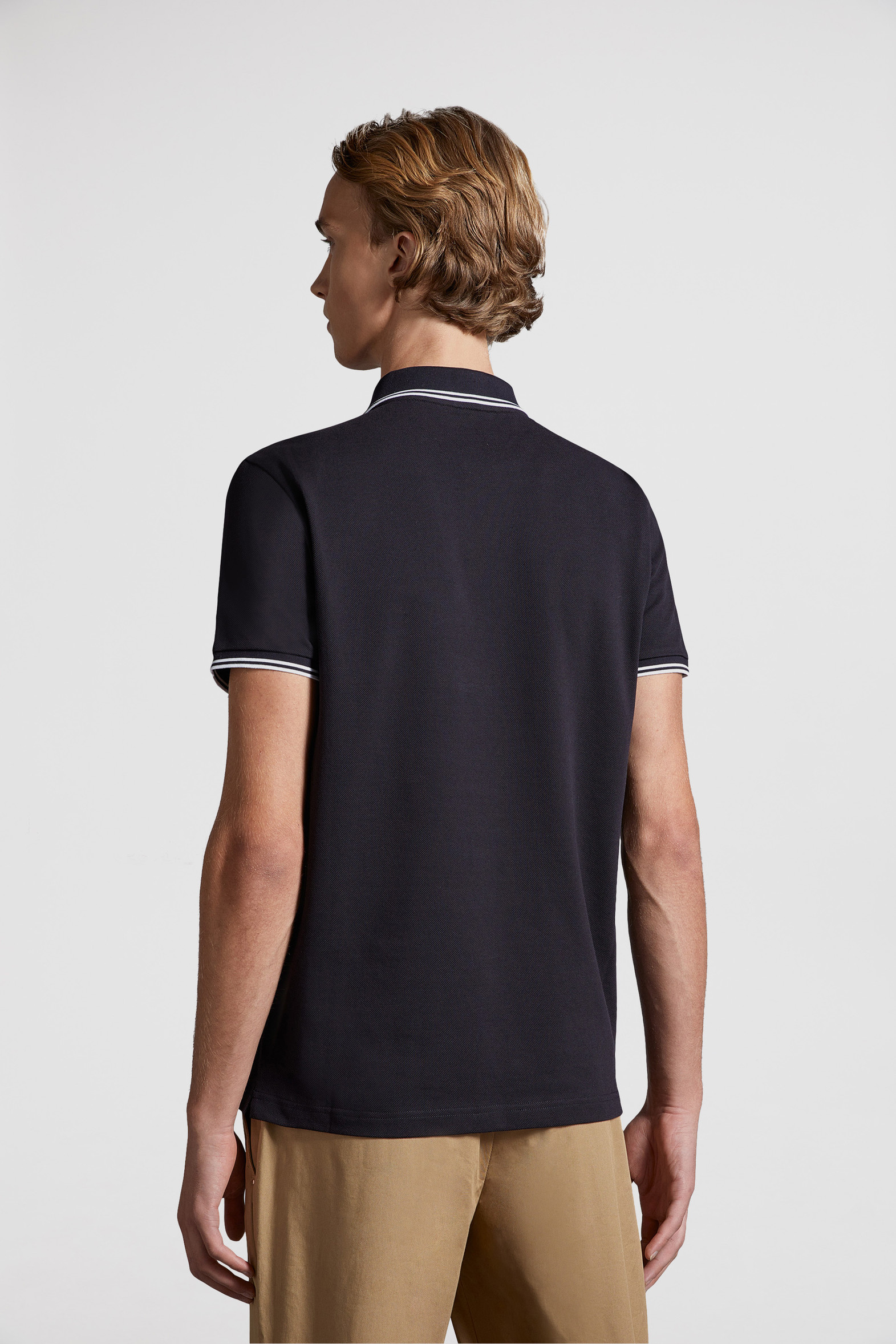 Dark Blue Logo Patch Polo Shirt - Polos & T-shirts for Men | Moncler SG