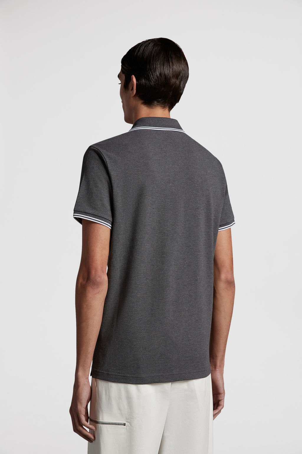 Dark Gray Logo Patch Polo Shirt - Polos & T-shirts for Men | Moncler GB