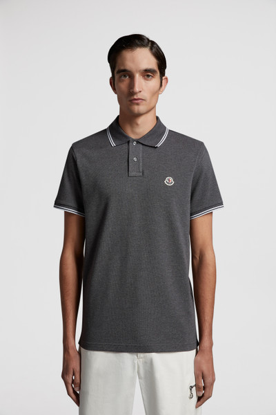 Dark Gray Logo Patch Polo Shirt - Polos & T-shirts for Men | Moncler GB