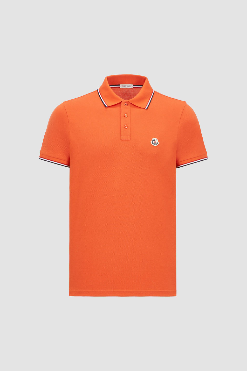 Orange Logo Patch Polo Shirt - Polos & T-shirts for Men | Moncler GB