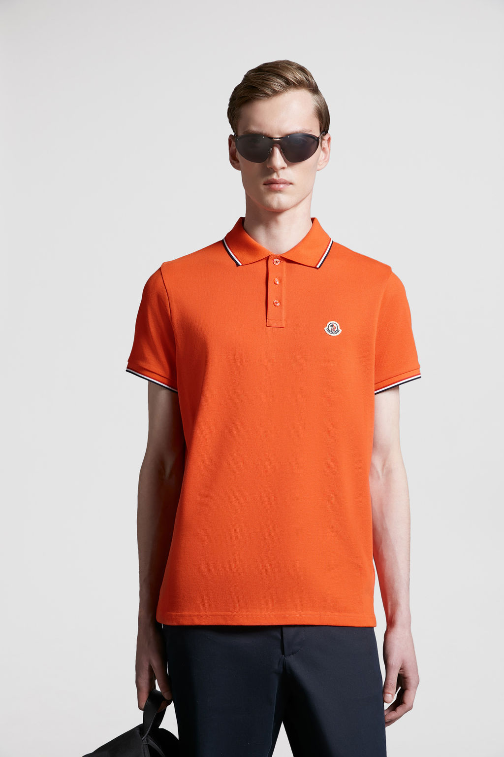 Polo à empiècement logo Orange - Polos et t-shirts Homme | Moncler FR