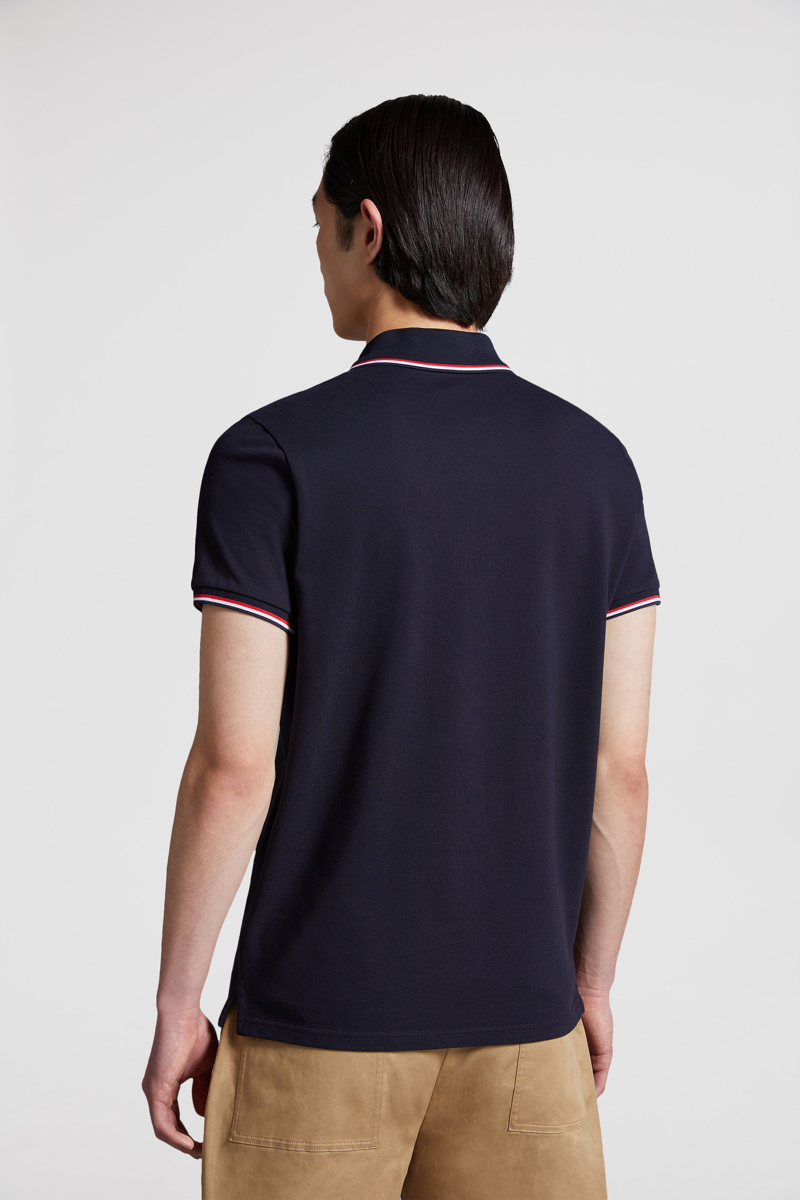 Dark Blue Logo Patch Polo Shirt - Polos & T-shirts for Men | Moncler BG