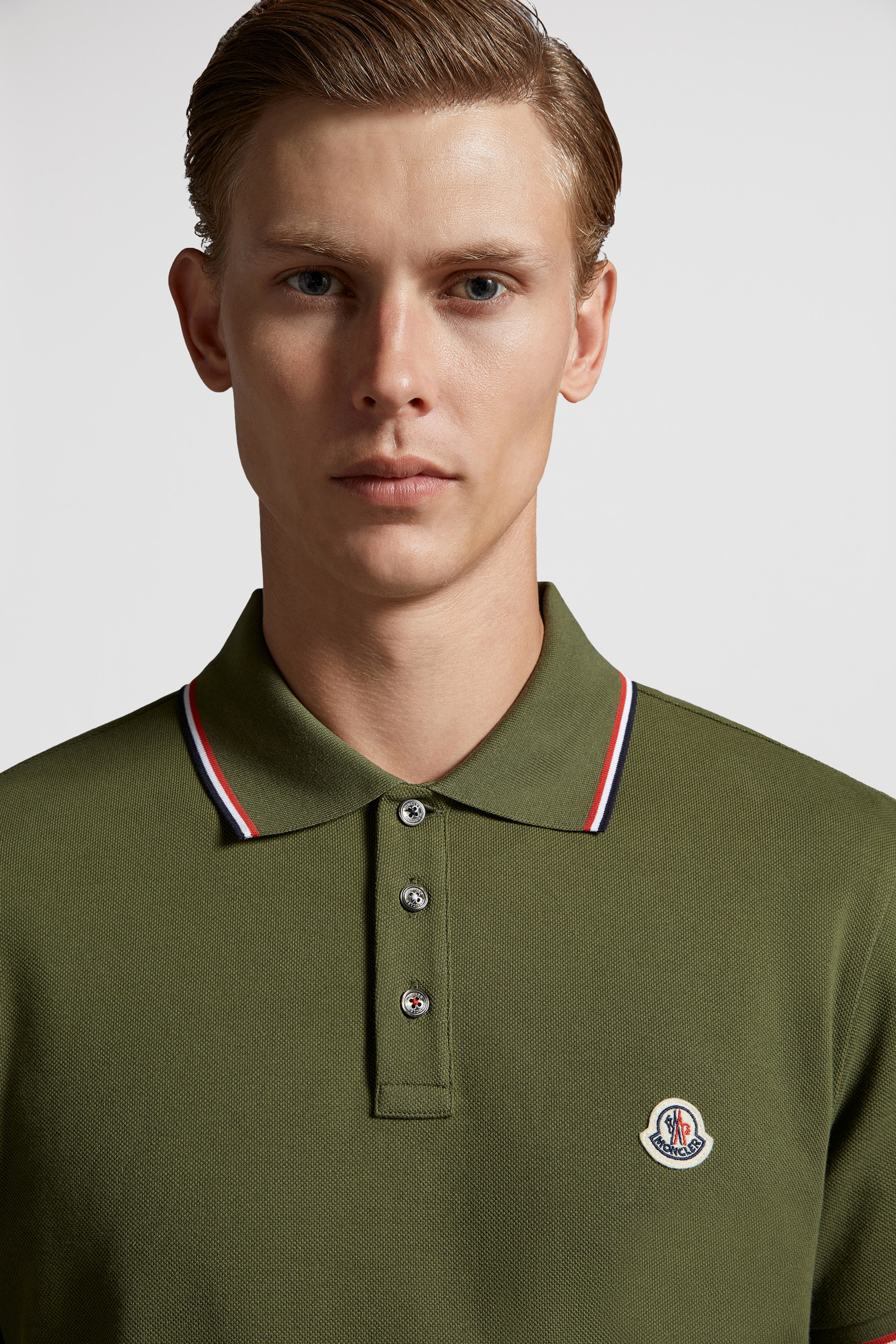 Green Logo Patch Polo Shirt - Polos & T-shirts for Men | Moncler NO