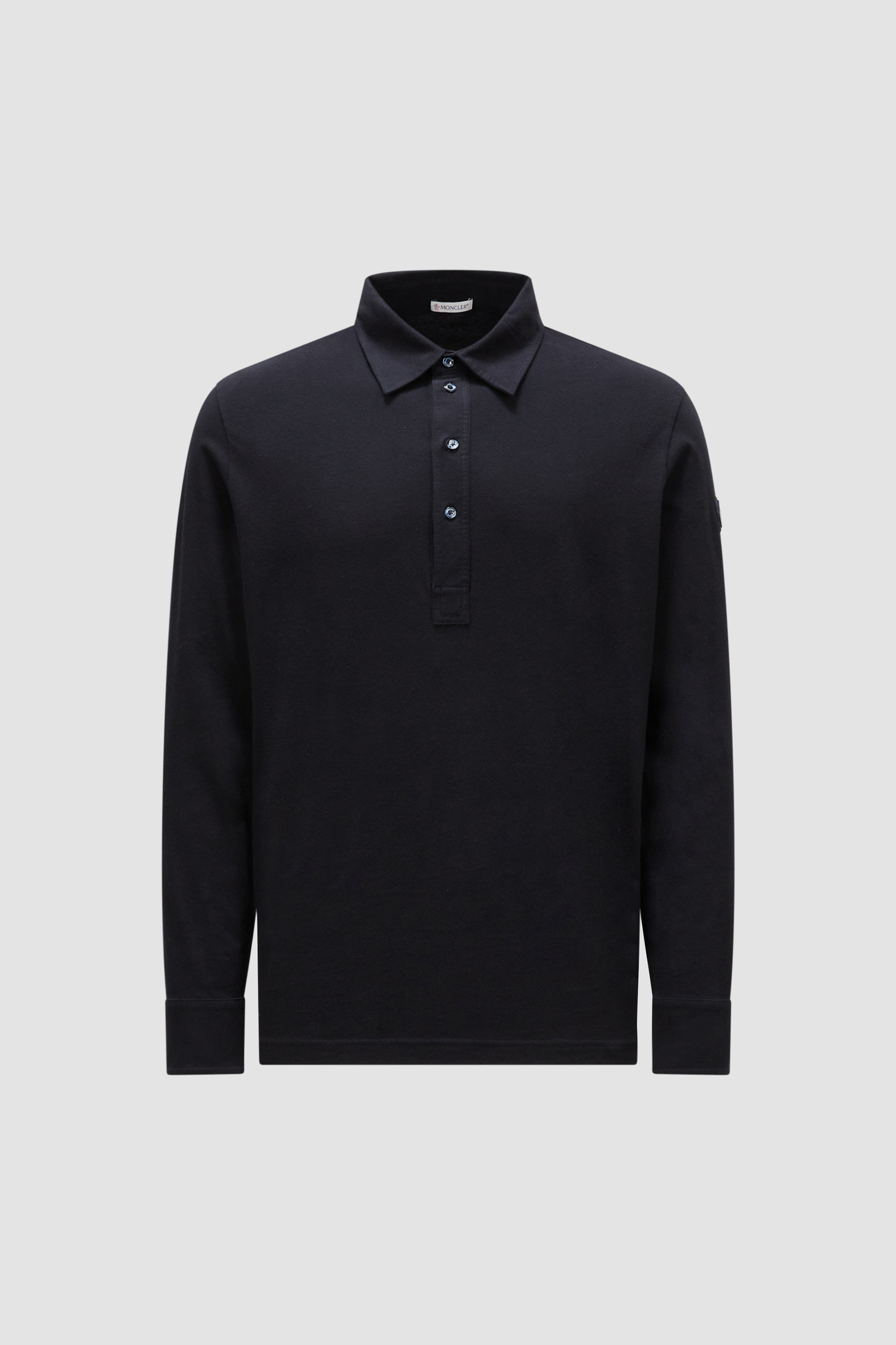 Night Blue Long Sleeve Polo Shirt - Polos & T-shirts for Men | Moncler PT