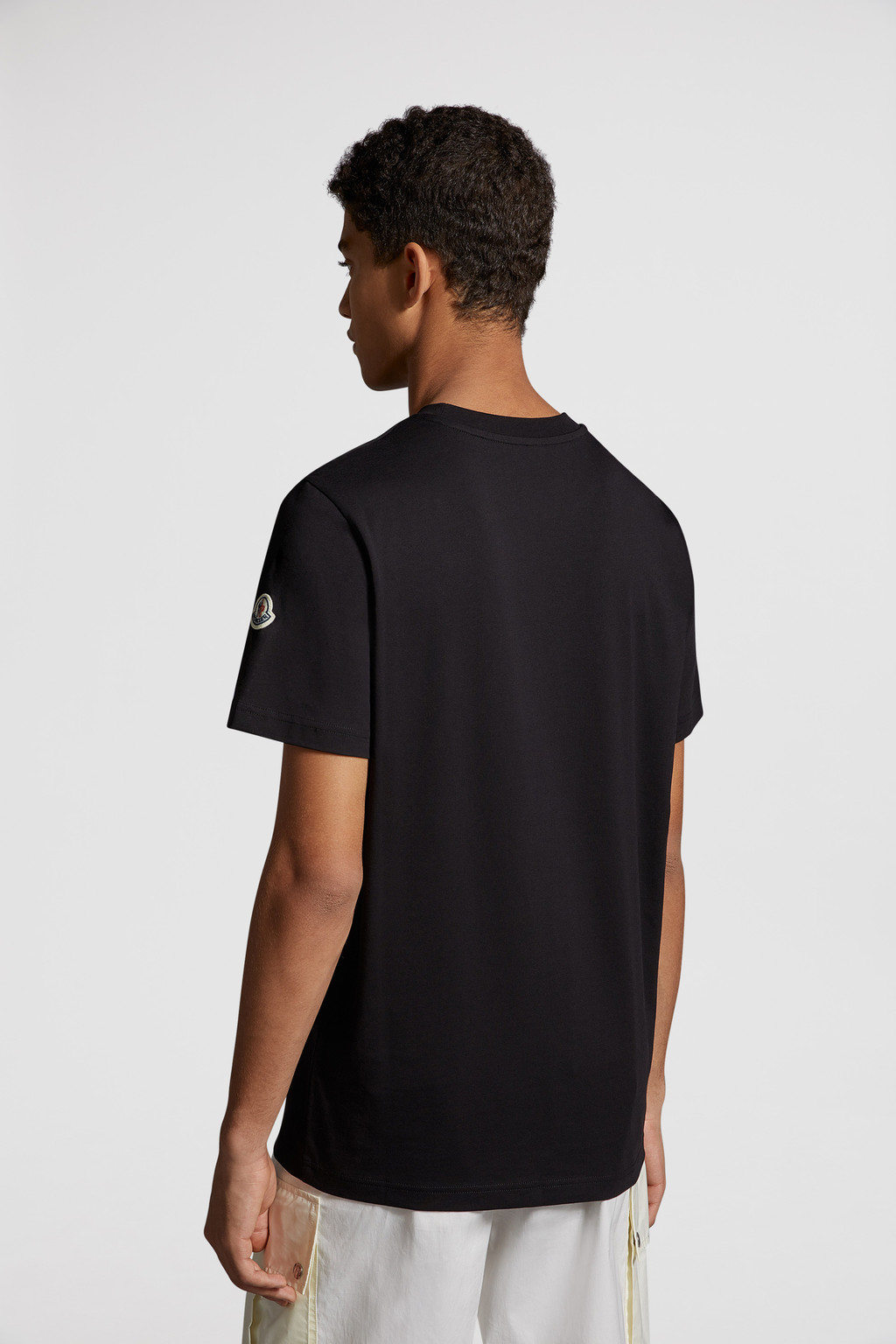 Black Flocked Logo T-Shirt - Spring/Summer for Men | Moncler RO