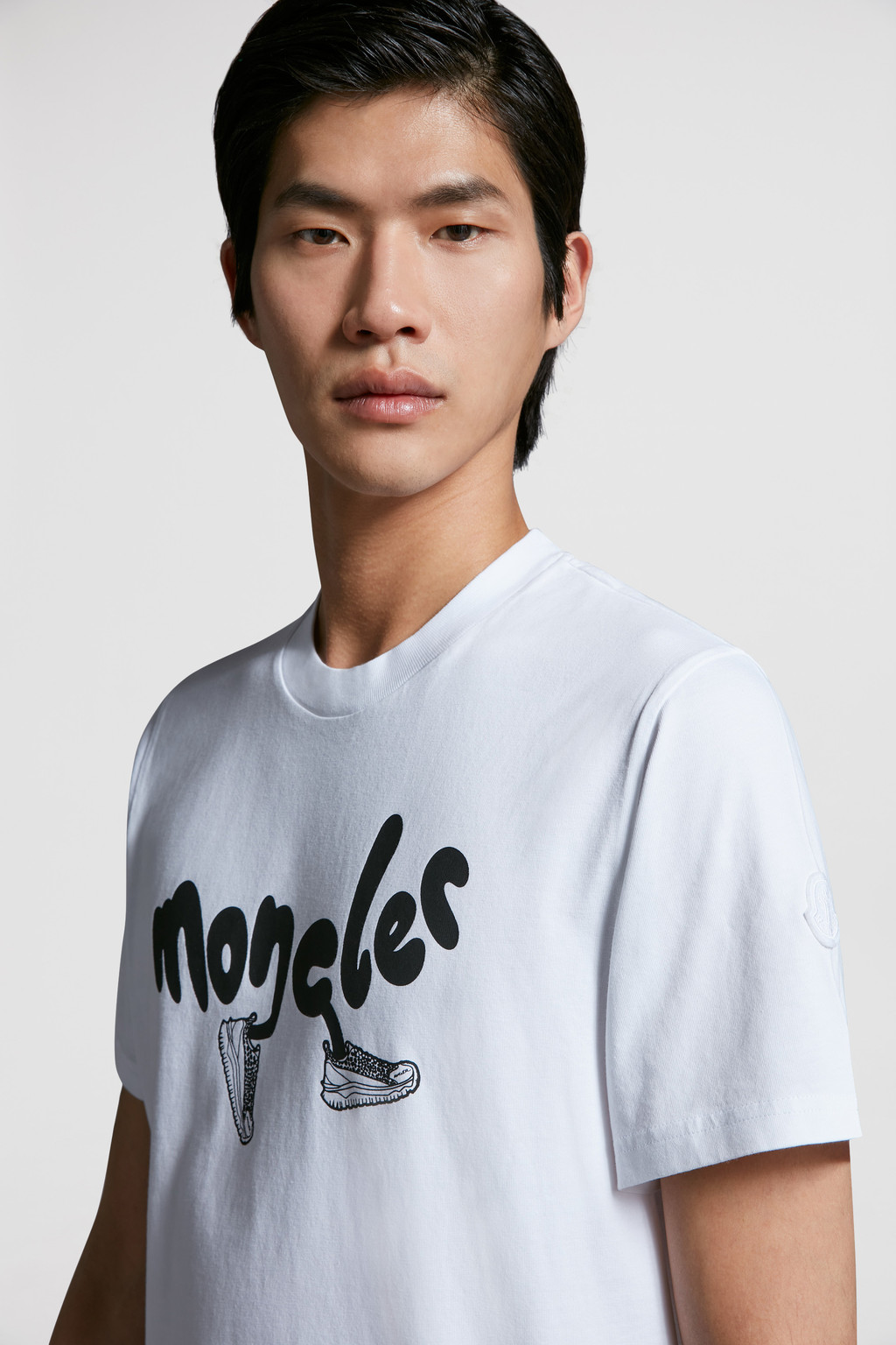 White Running Logo T-Shirt - Polos & T-shirts for Men | Moncler PT