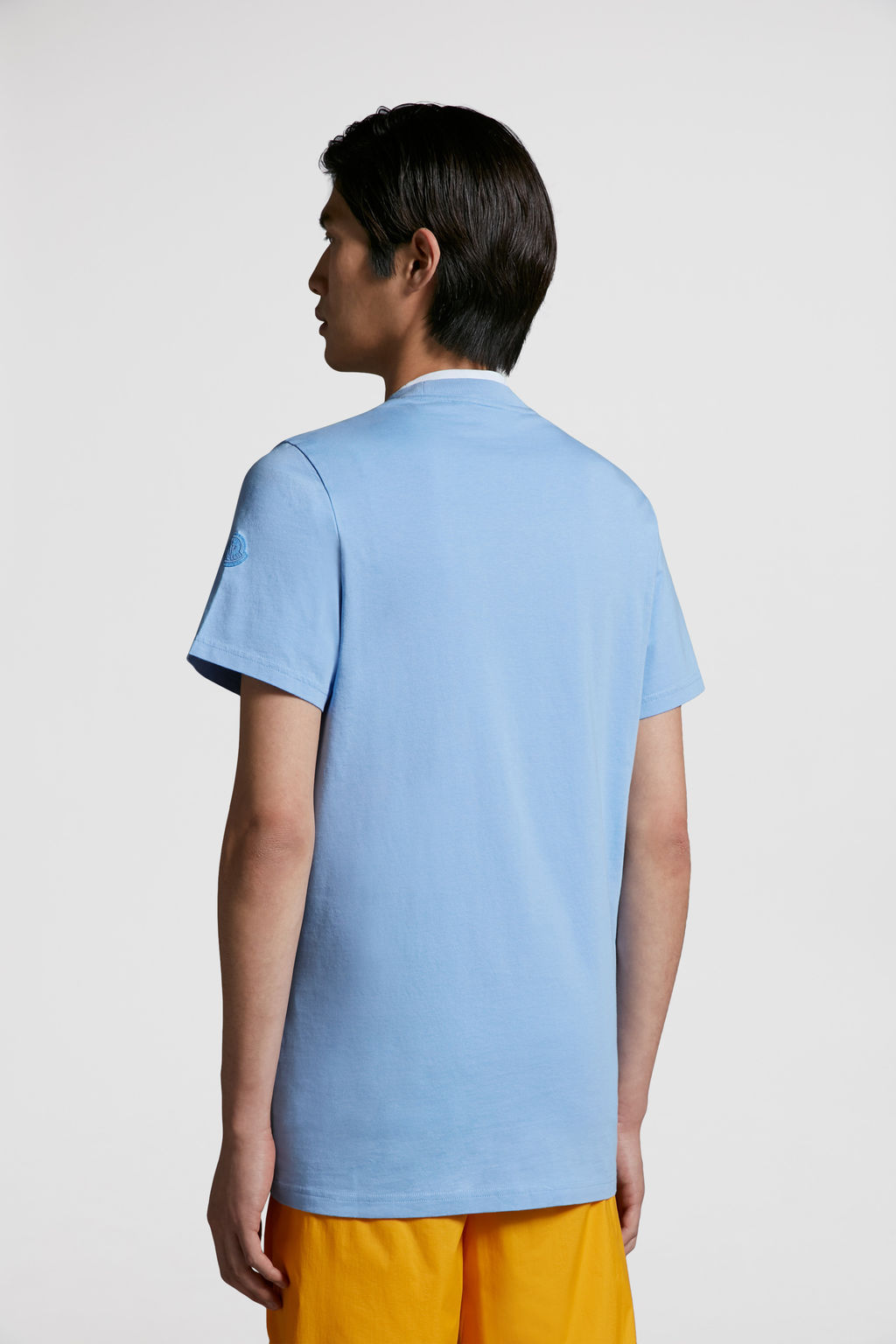 Light Blue Running Logo T-Shirt - Polos & T-shirts for Men | Moncler US