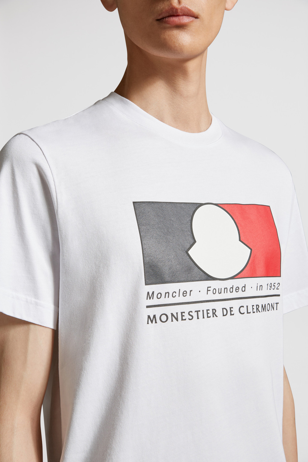 Optical White Tricolour Logo Motif T-Shirt - for Moncler | Moncler KR