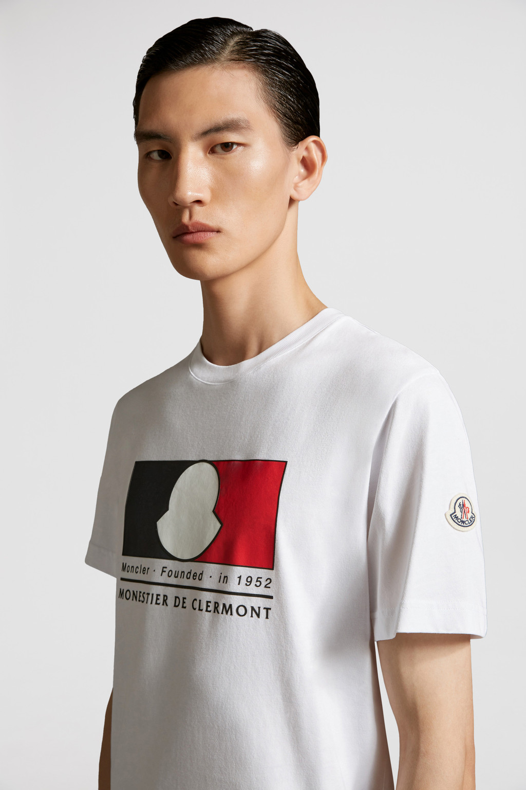 Optical White Tricolour Logo Motif T-Shirt - for Moncler | Moncler KR