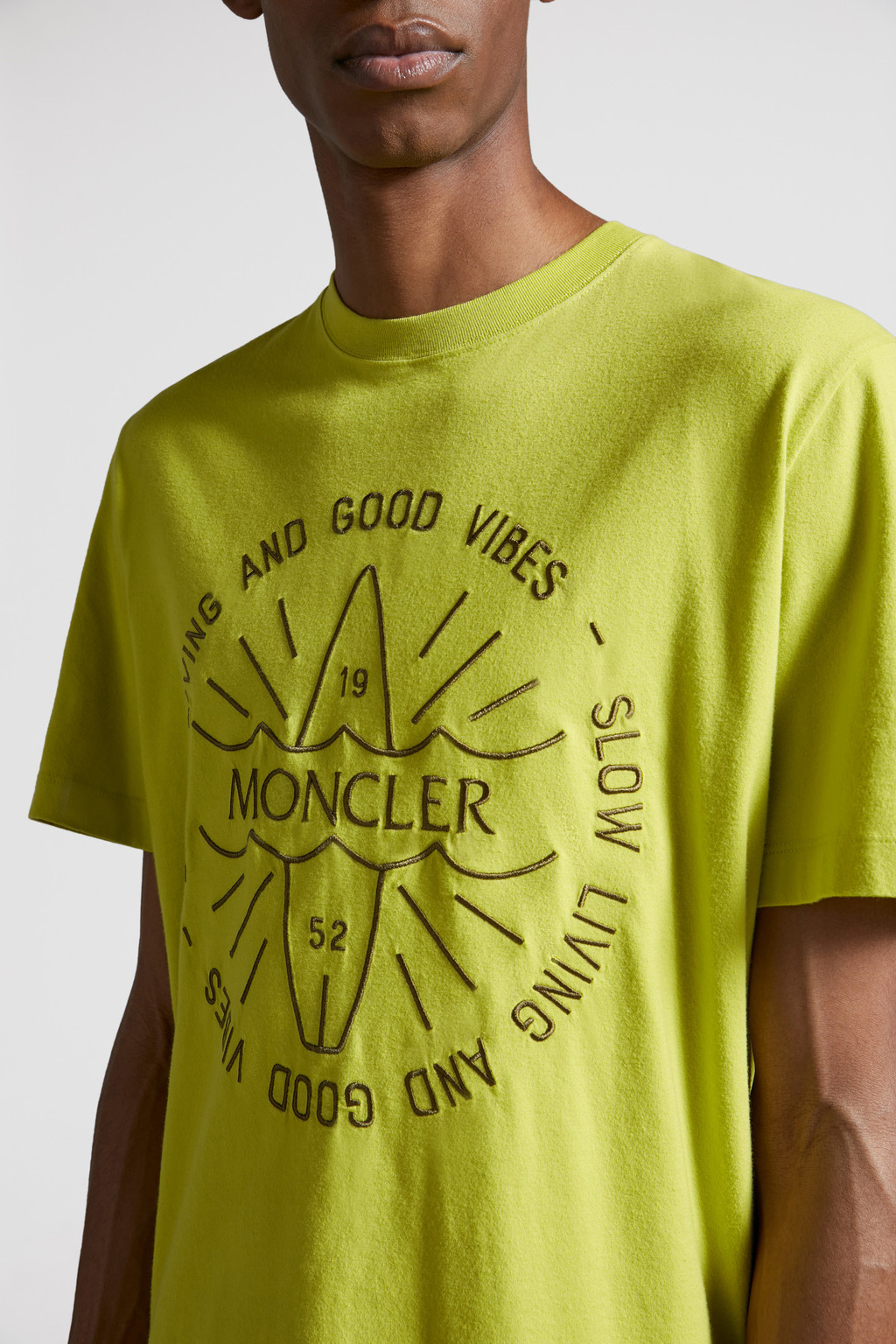 Yellow Lime Embroidered Surf Motif T-Shirt - Polos & T-shirts for Men ...