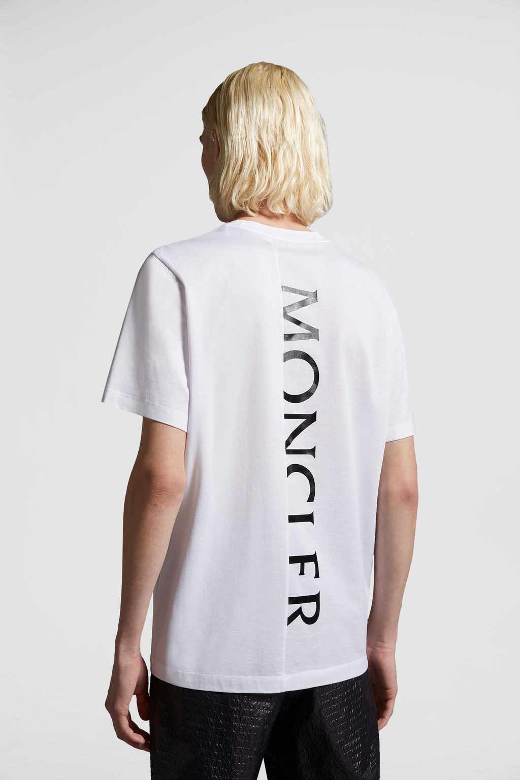 Optical White Vertical Logo T-Shirt - Polos & T-shirts for Men | Moncler CA