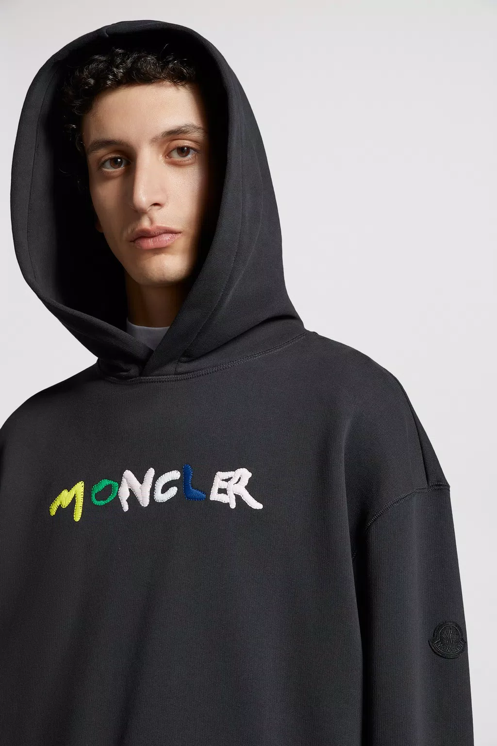 Sudadera Y Logotipo Bordado Negro Sudaderas De Hombre Moncler Es
