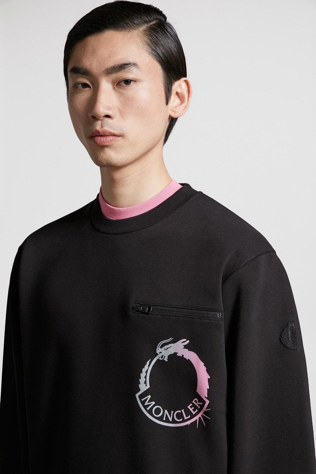 Black Logo Motif Sweatshirt - Sweatshirts for Men | Moncler SK