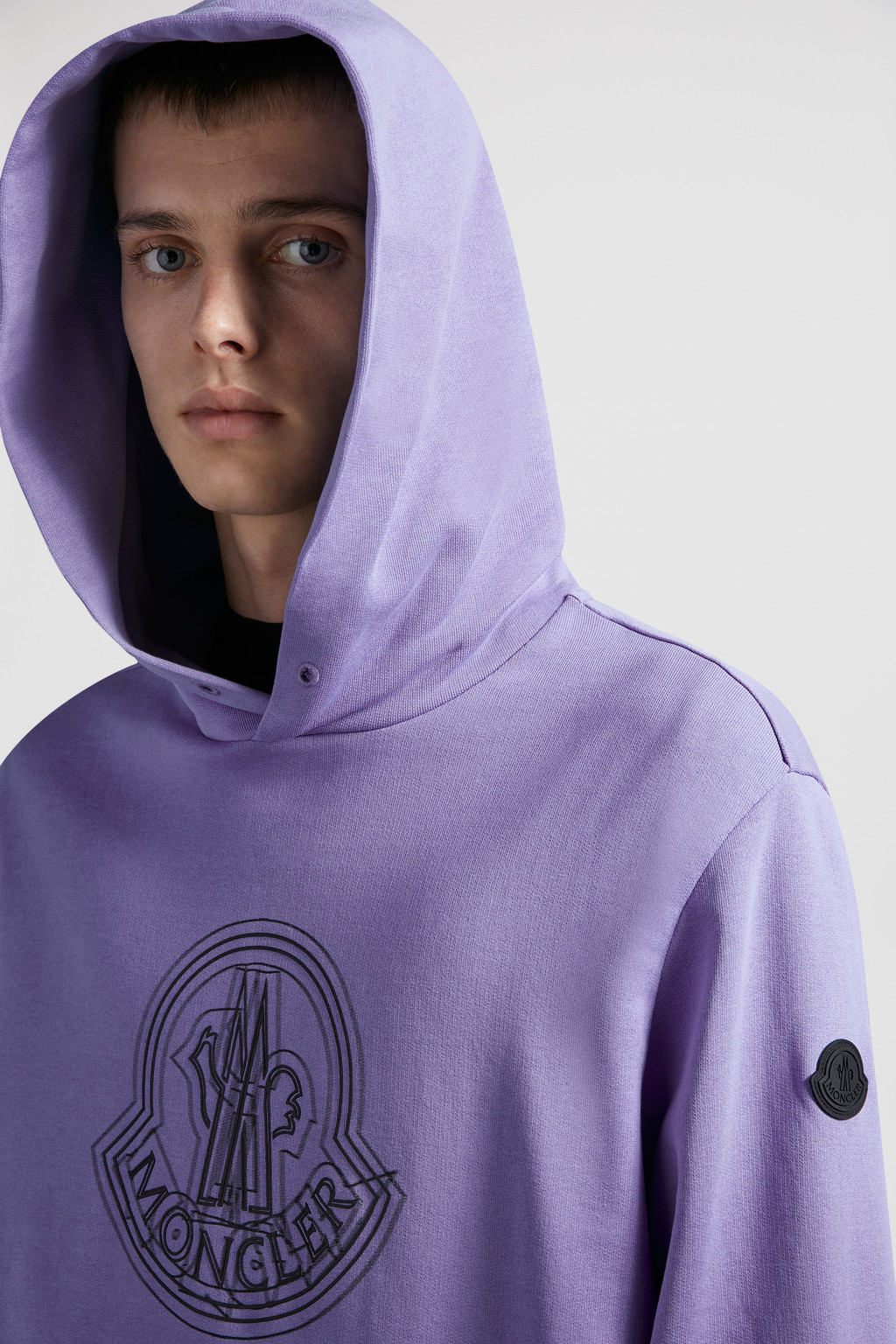Lilac Logo Motif Hoodie - Sweatshirts for Men | Moncler FR