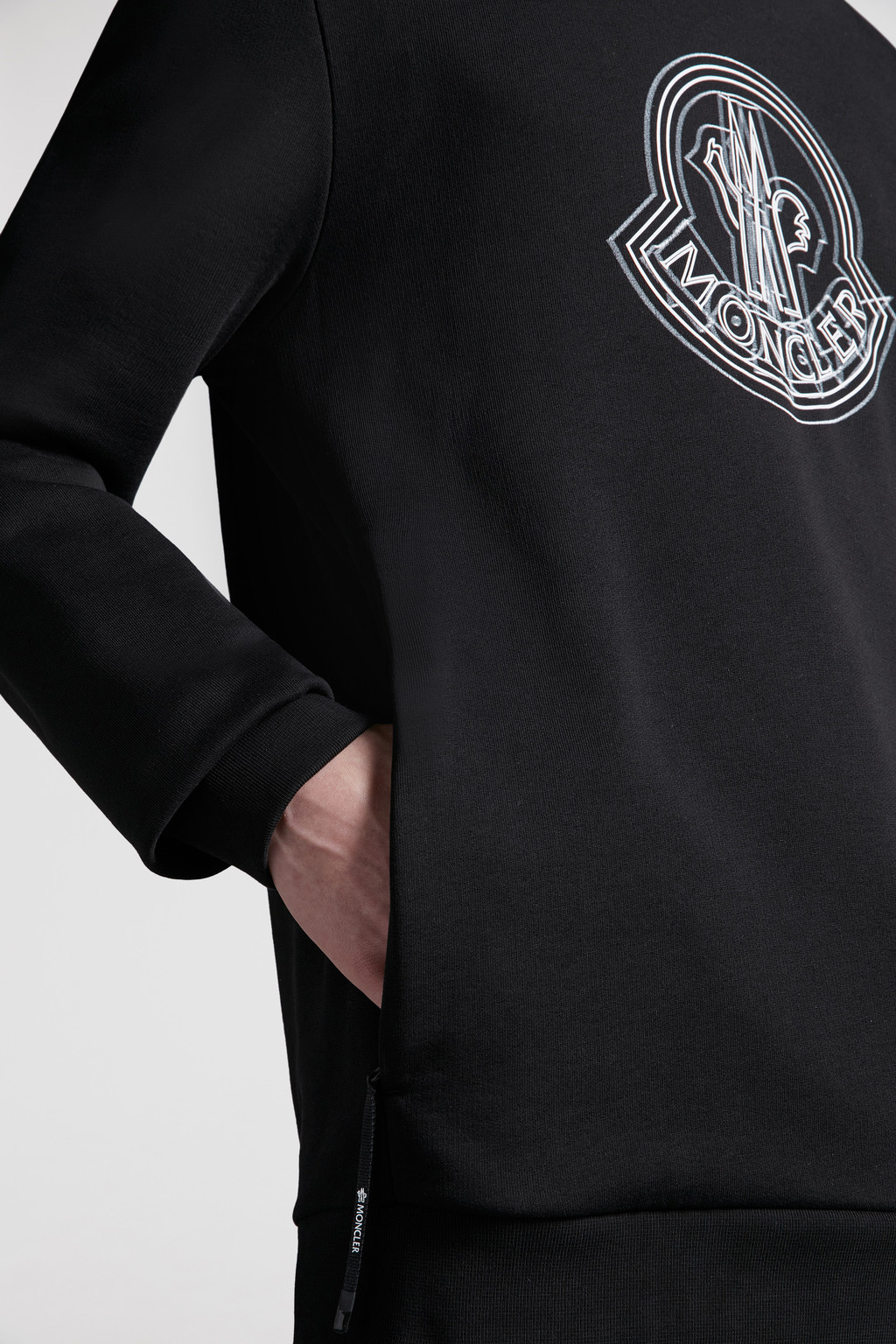 Black Logo Motif Hoodie - Sweatshirts for Men | Moncler NO
