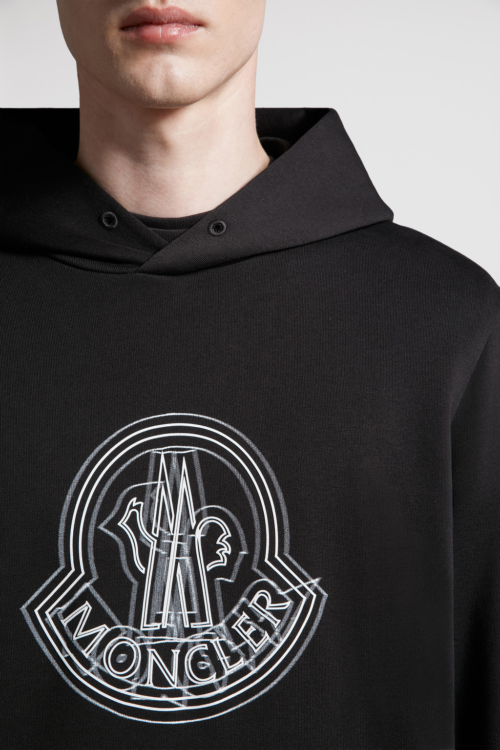 Black Logo Motif Hoodie - Sweatshirts for Men | Moncler NO