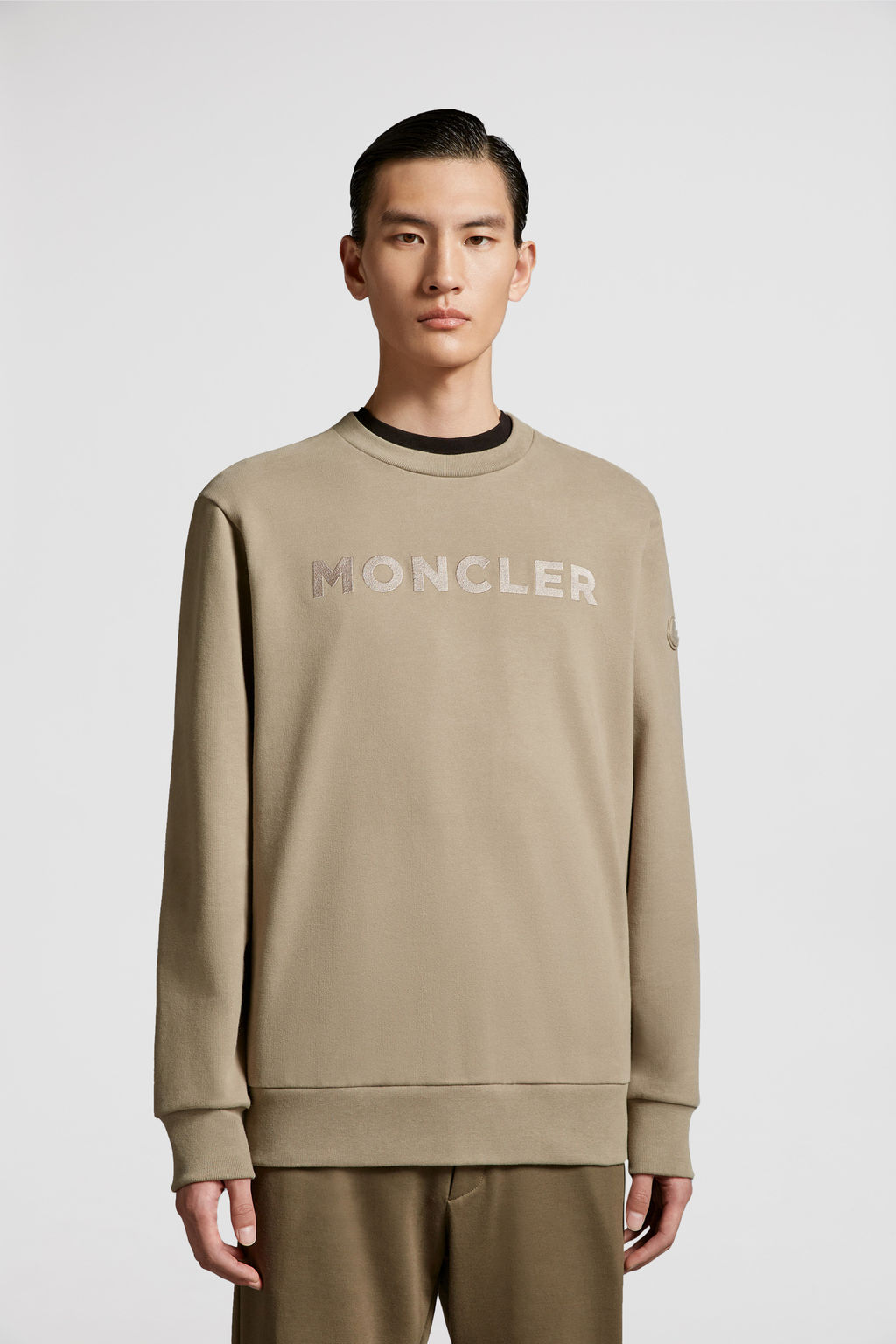 Sudadera Con Logotipo Beige Sudaderas De Hombre Moncler Es
