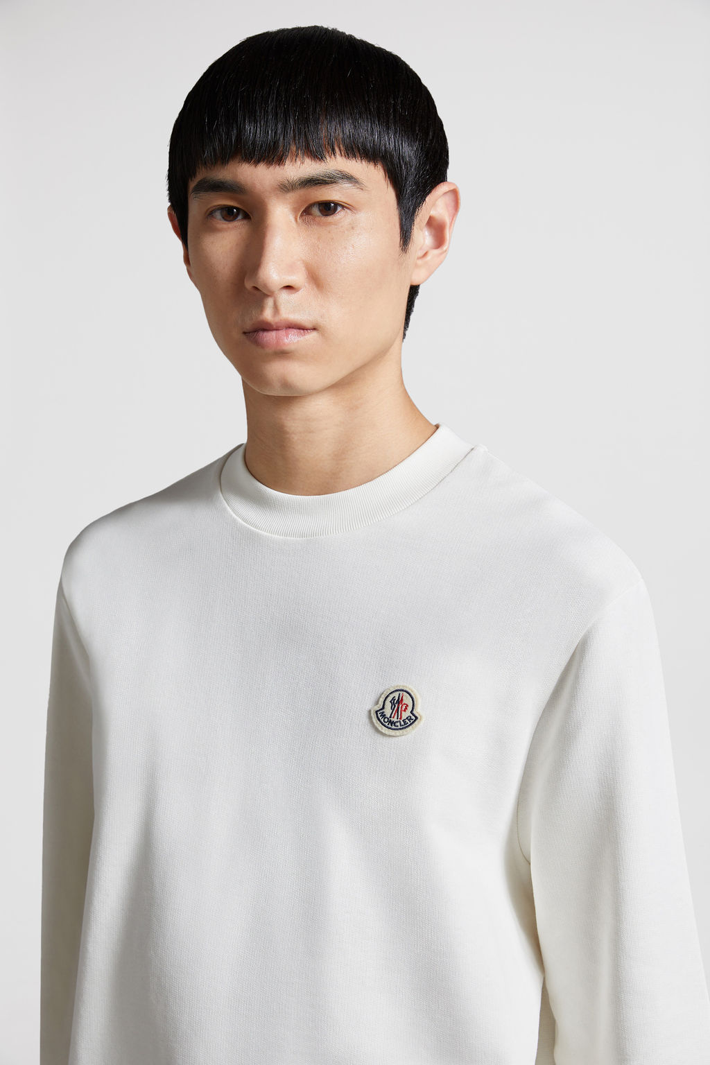 White Logo Patch Sweatshirt - Sweatshirts for Men | Moncler CA