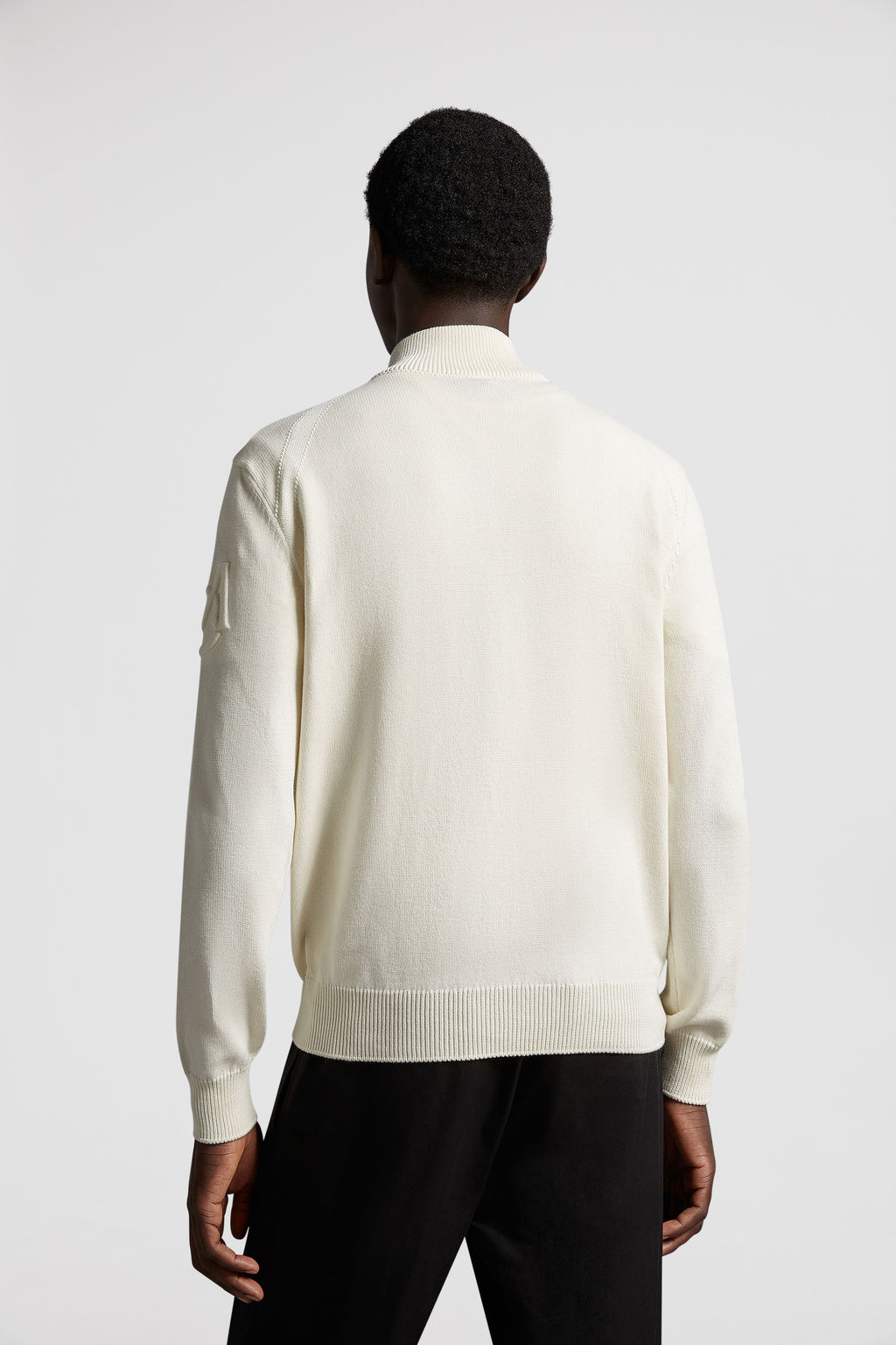 White Padded Cotton Zip-Up Cardigan - Sweaters & Cardigans for Men ...