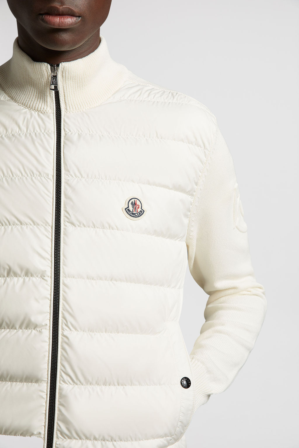 Cardigan imbottito con zip Bianco - Maglioni & Cardigan Uomo | Moncler IT