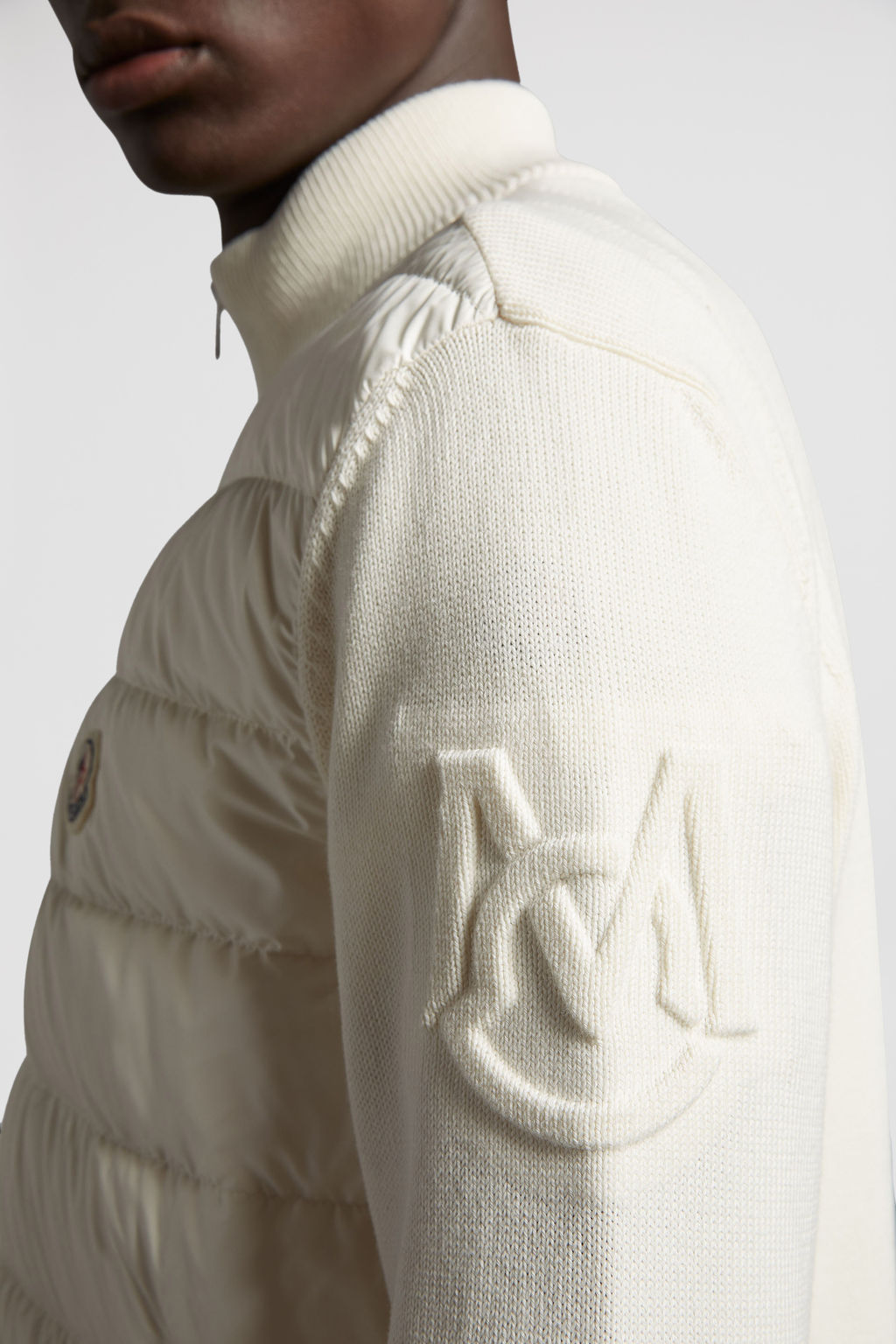 Cardigan imbottito con zip Bianco - Maglioni & Cardigan Uomo | Moncler IT