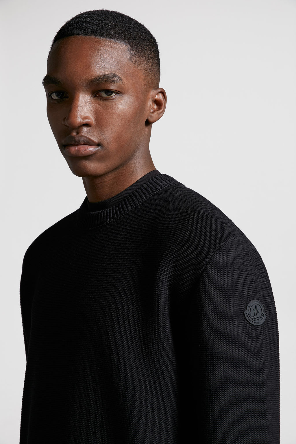 Black Cotton Jumper - Sweaters & Cardigans for Men | Moncler HR