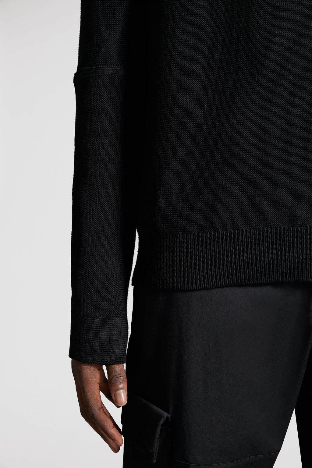 Black Cotton Jumper - Sweaters & Cardigans for Men | Moncler HR