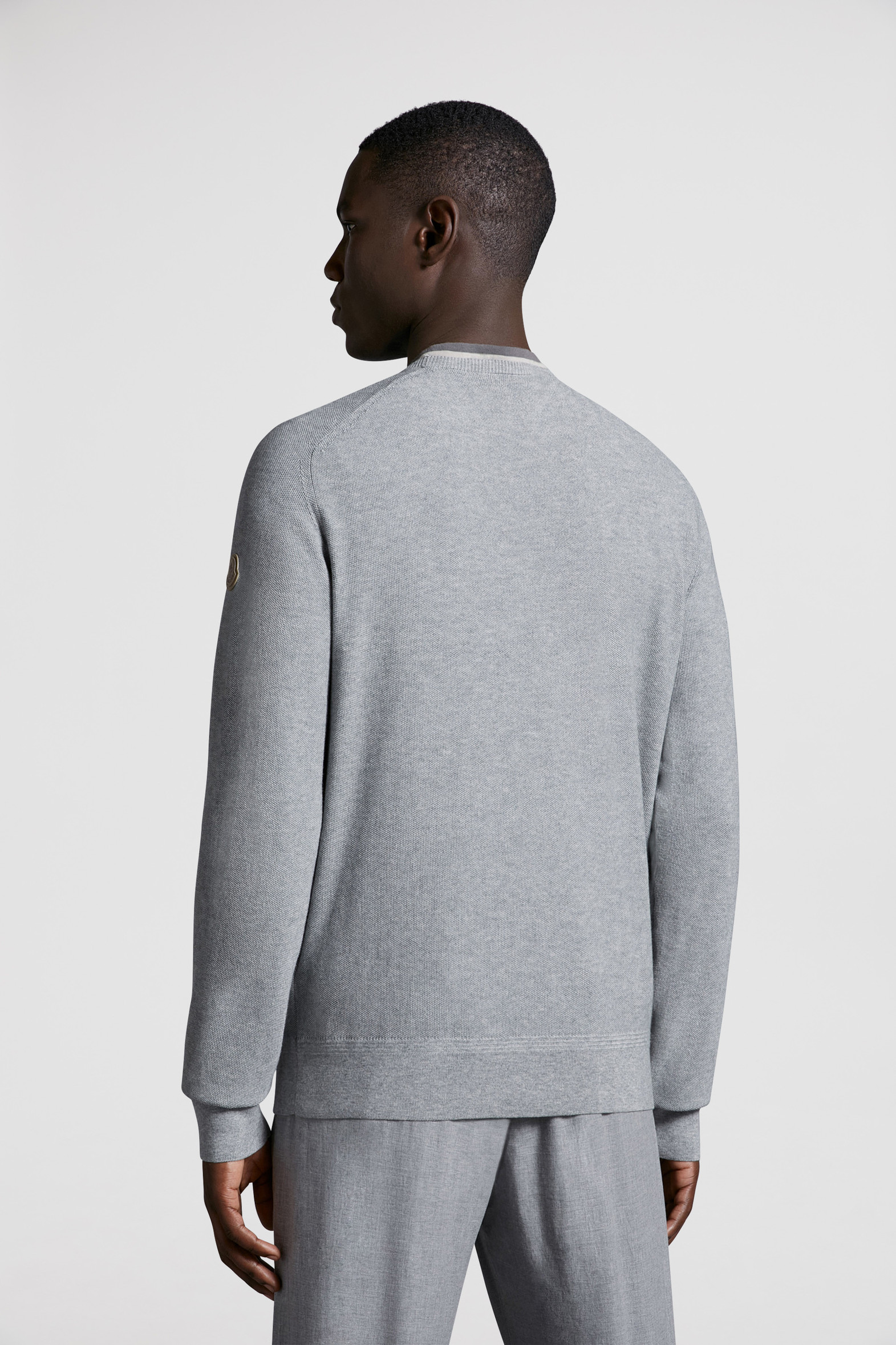 Gray Cotton & Cashmere Jumper - Sweaters & Cardigans for Men | Moncler HK