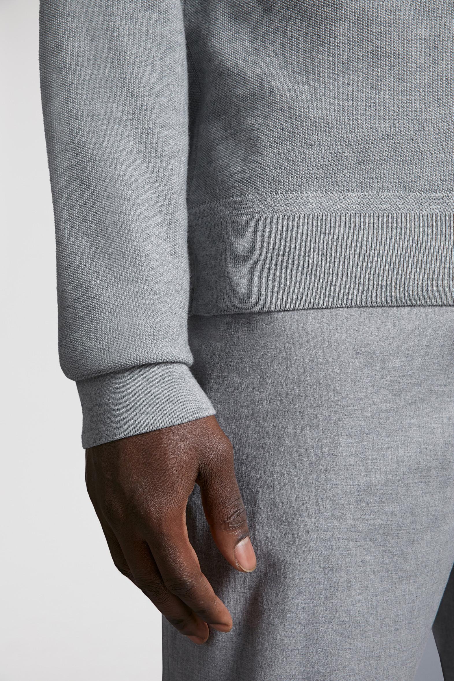 Gray Cotton & Cashmere Jumper - Sweaters & Cardigans for Men | Moncler HK