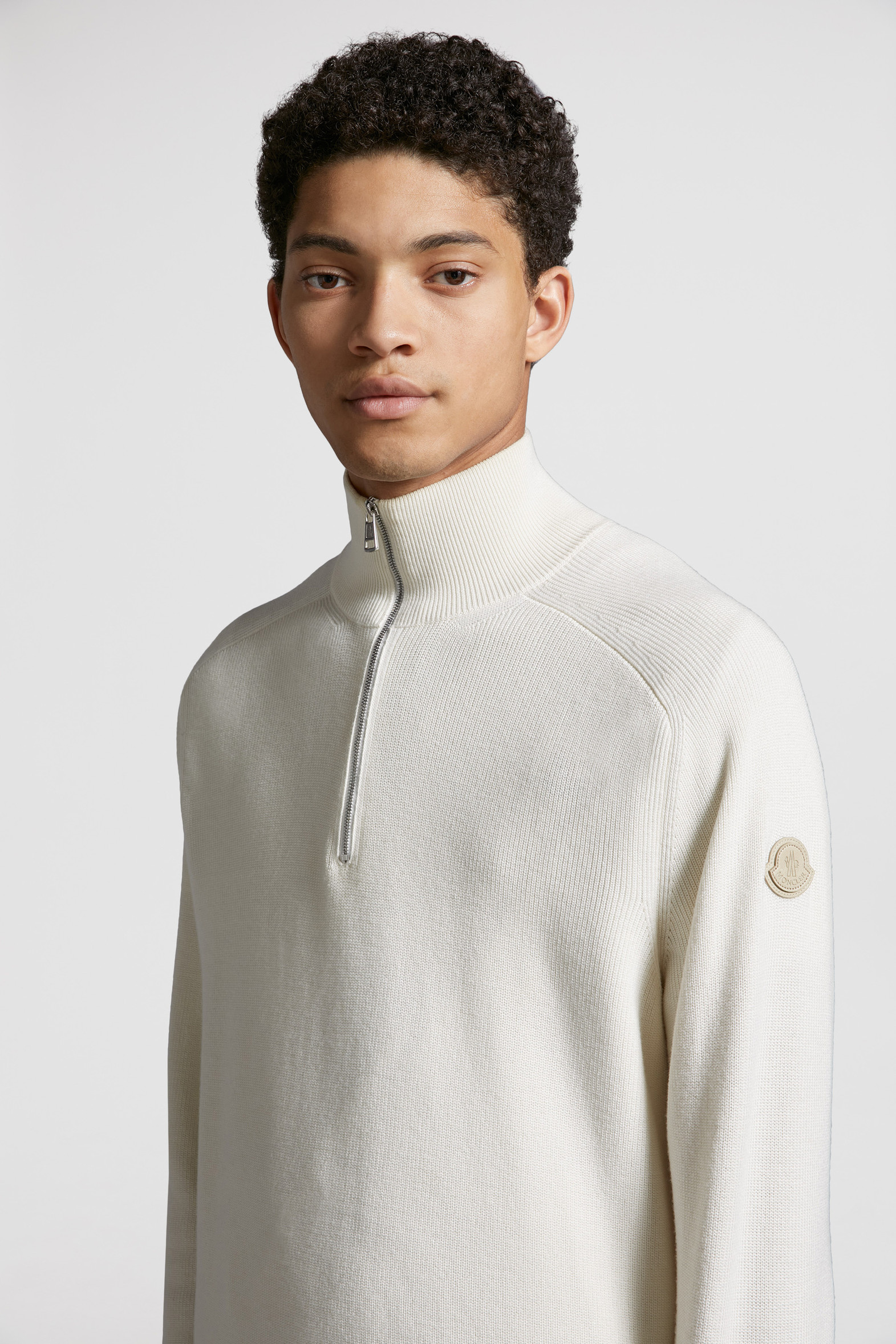 White Cotton & Cashmere jumper - Sweaters & Cardigans for Men | Moncler AT
