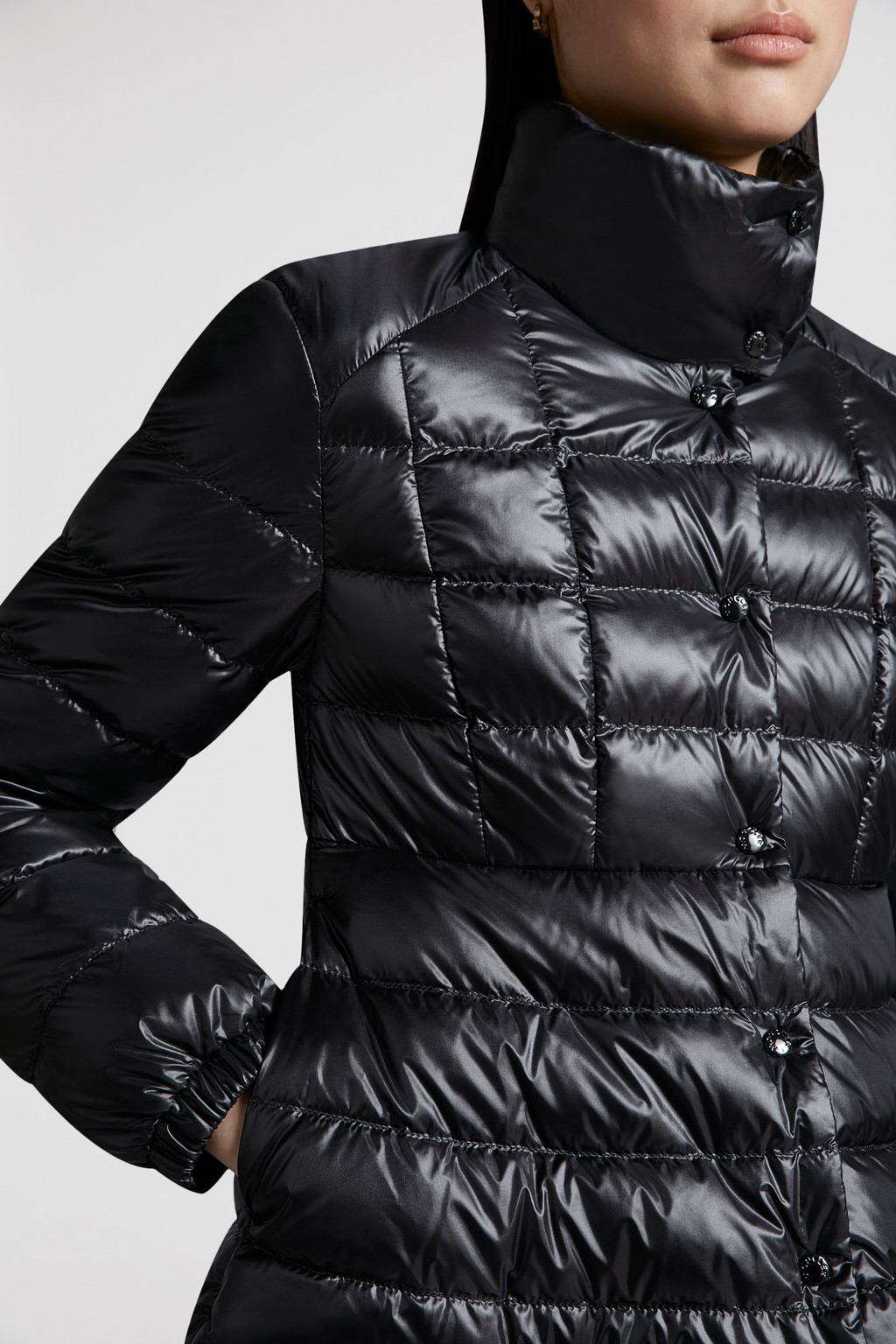 Black Aminia Short Down Jacket - Short Down Jackets for Women | Moncler CZ