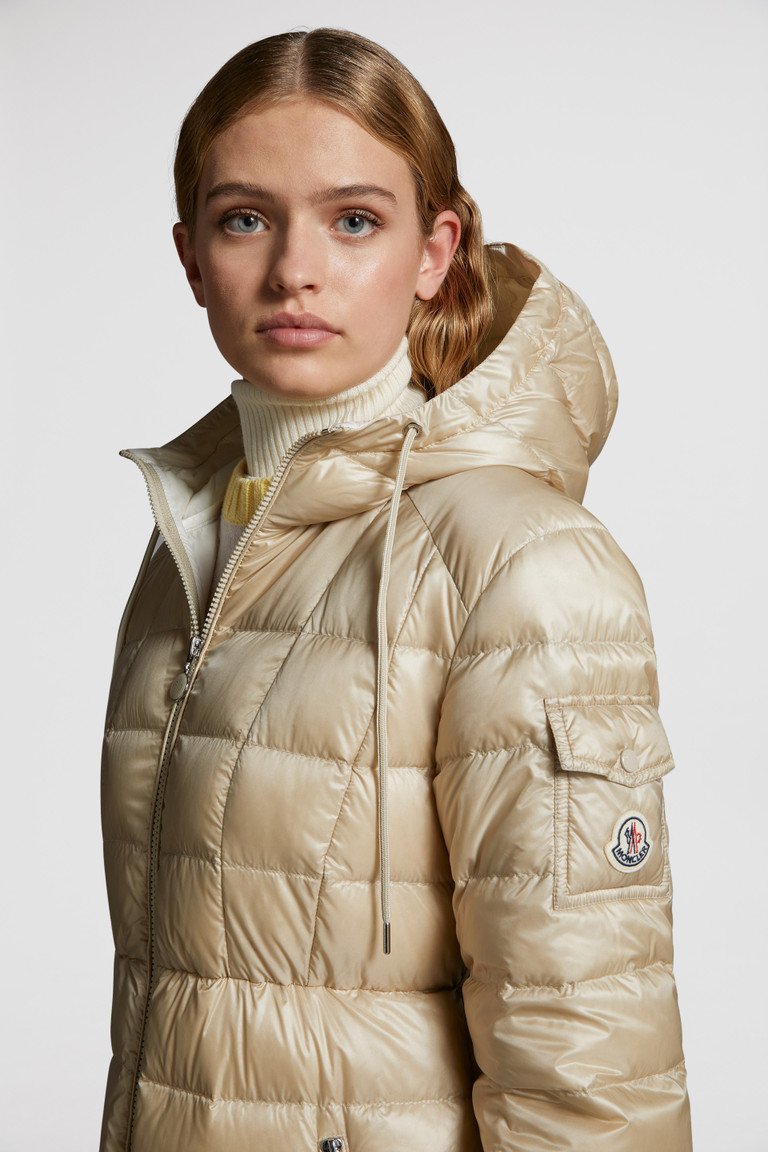 Beige Amintore Long Down Jacket - Short Down Jackets for Women | Moncler LV