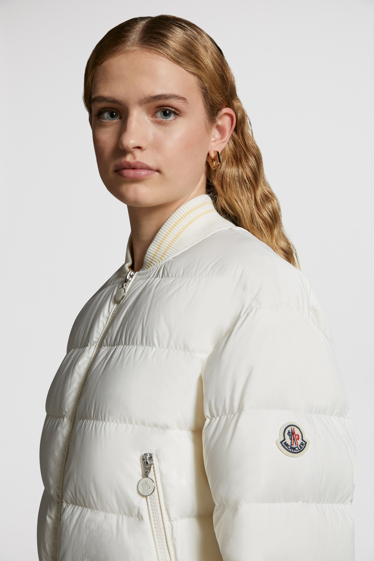 Off White Argo Down Bomber Jacket - Short Down Jackets for Women ...