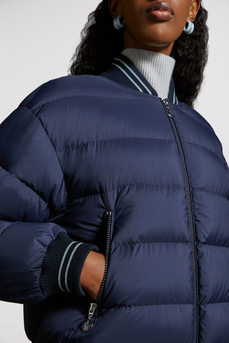 Night Blue Argo Down Bomber Jacket - Short Down Jackets for Women ...