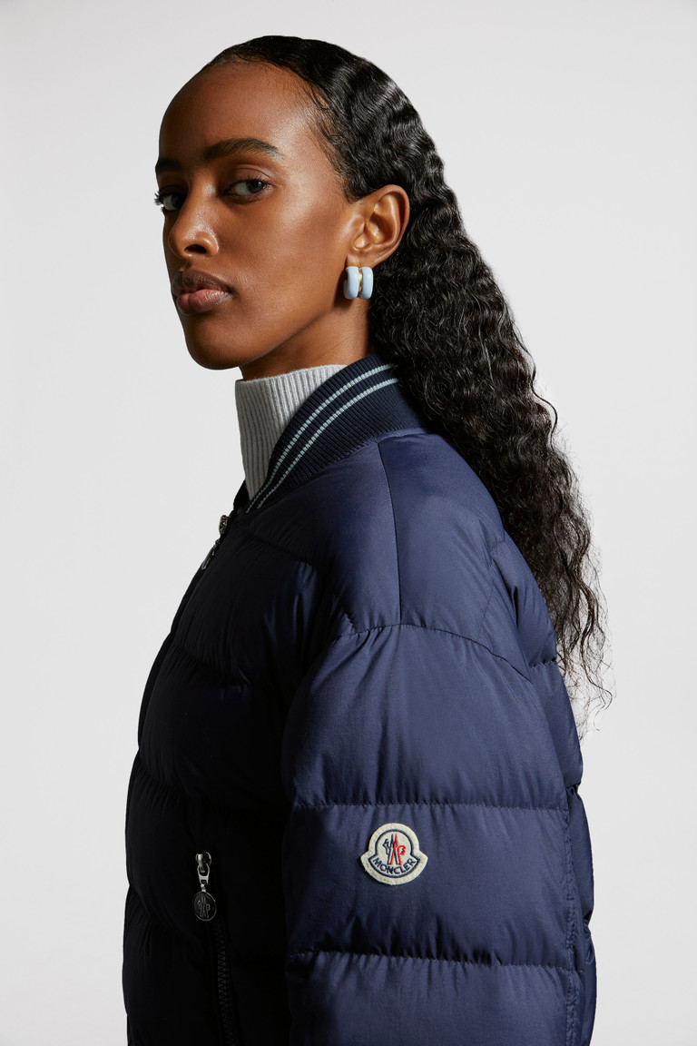 Night Blue Argo Down Bomber Jacket - Short Down Jackets for Women ...