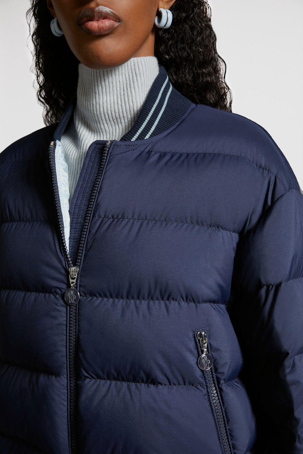 Night Blue Argo Down Bomber Jacket - Short Down Jackets for Women ...