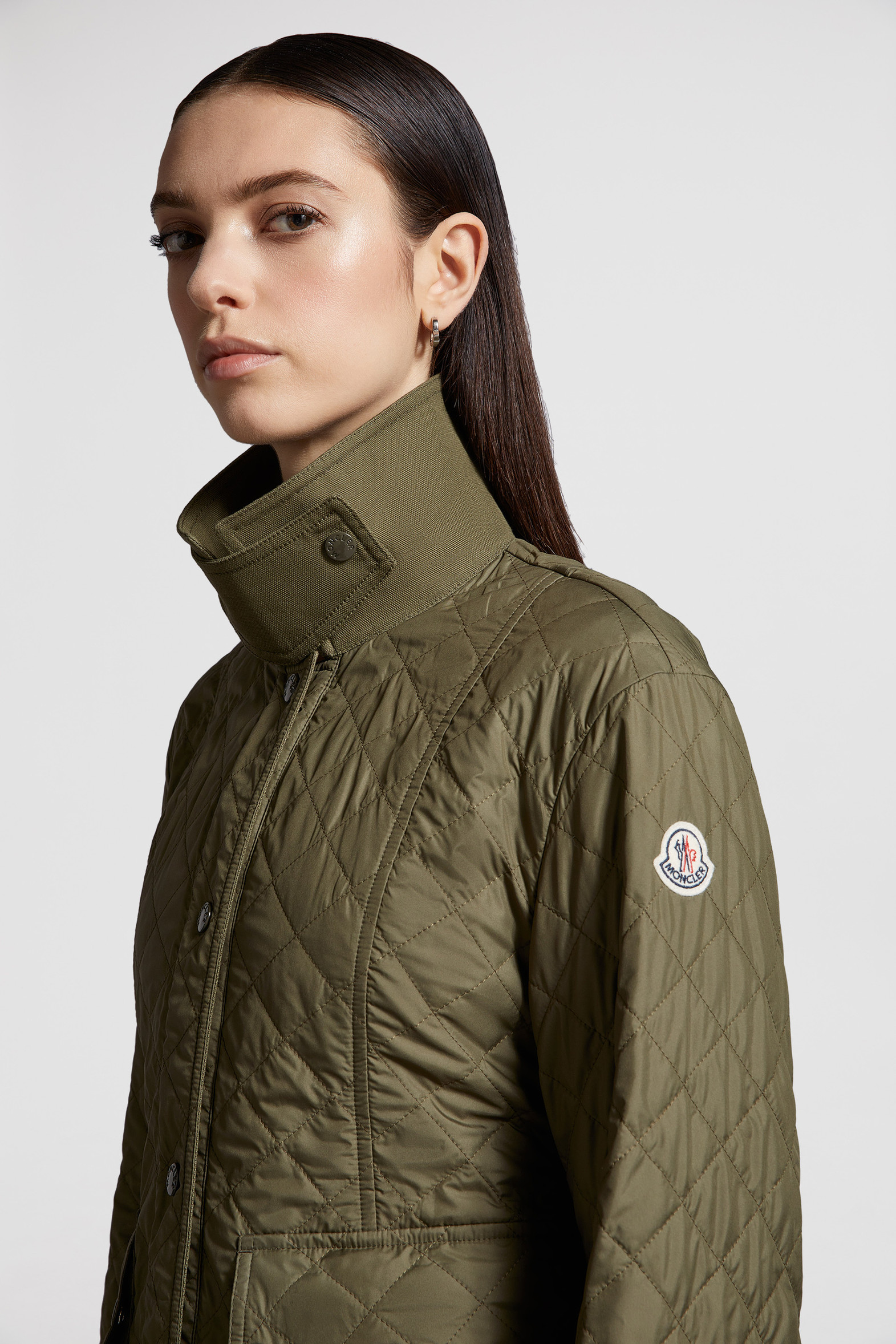 Olive Green Galene Padded Jacket - Windbreakers & Raincoats for Women ...