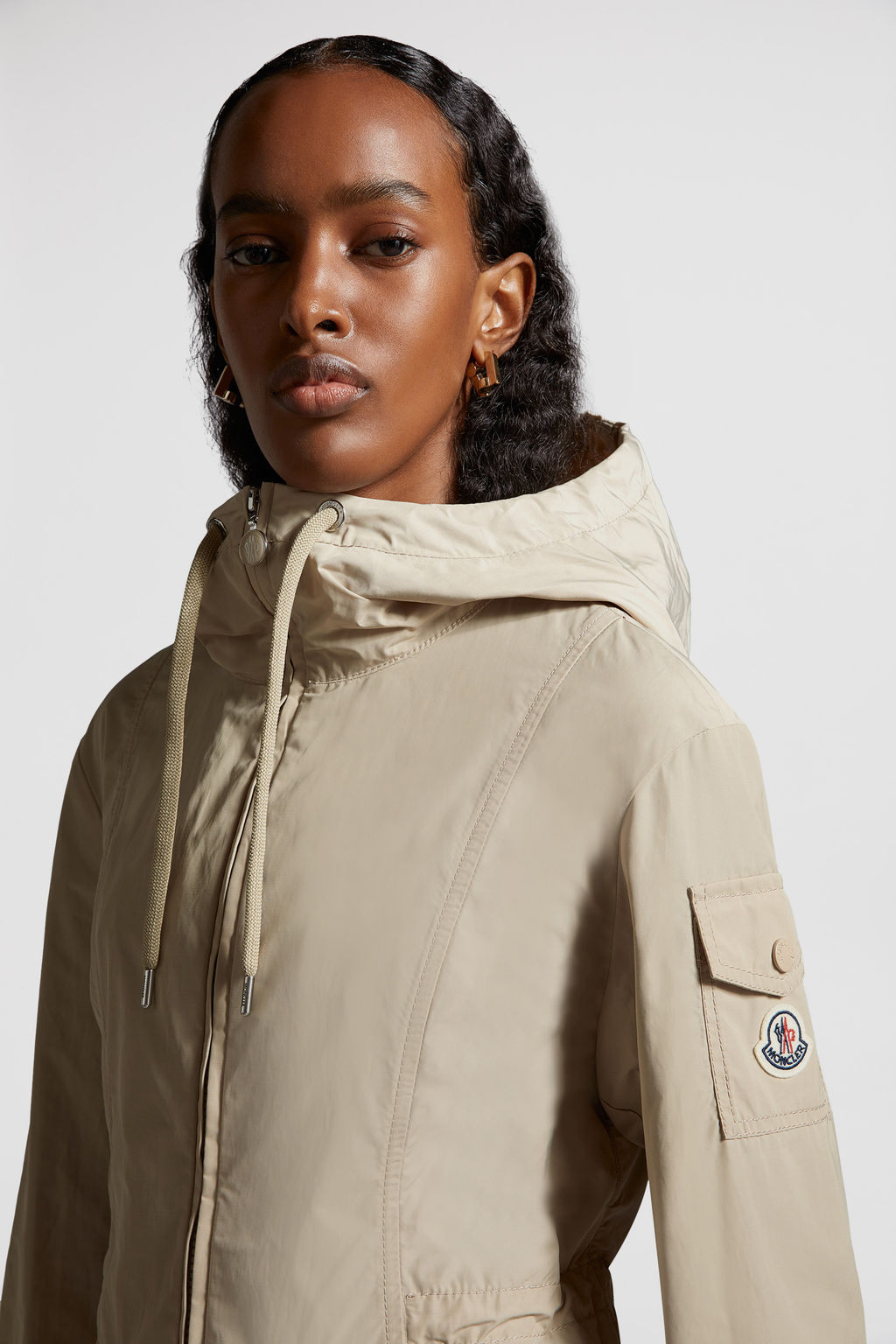 Beige Leandro Parka Jacket - Windbreakers & Raincoats for Women ...